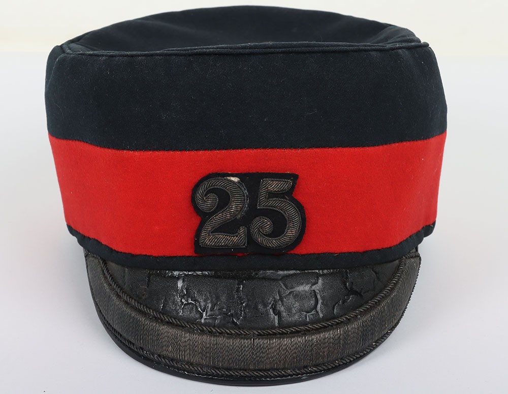 Victorian Peaked Forage Cap, interesting example with blue cloth body ...