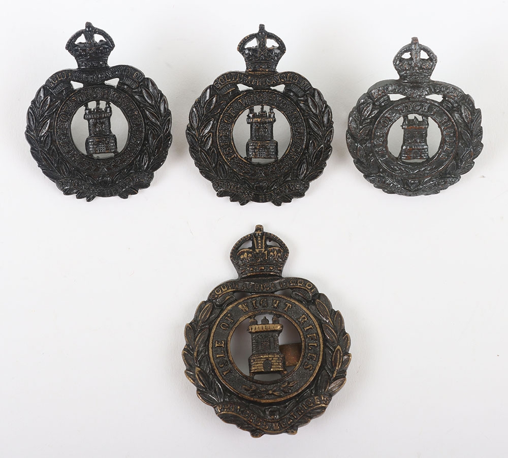 Isle of Wight Rifles Officers Badge Grouping. consisting of a bronze ...