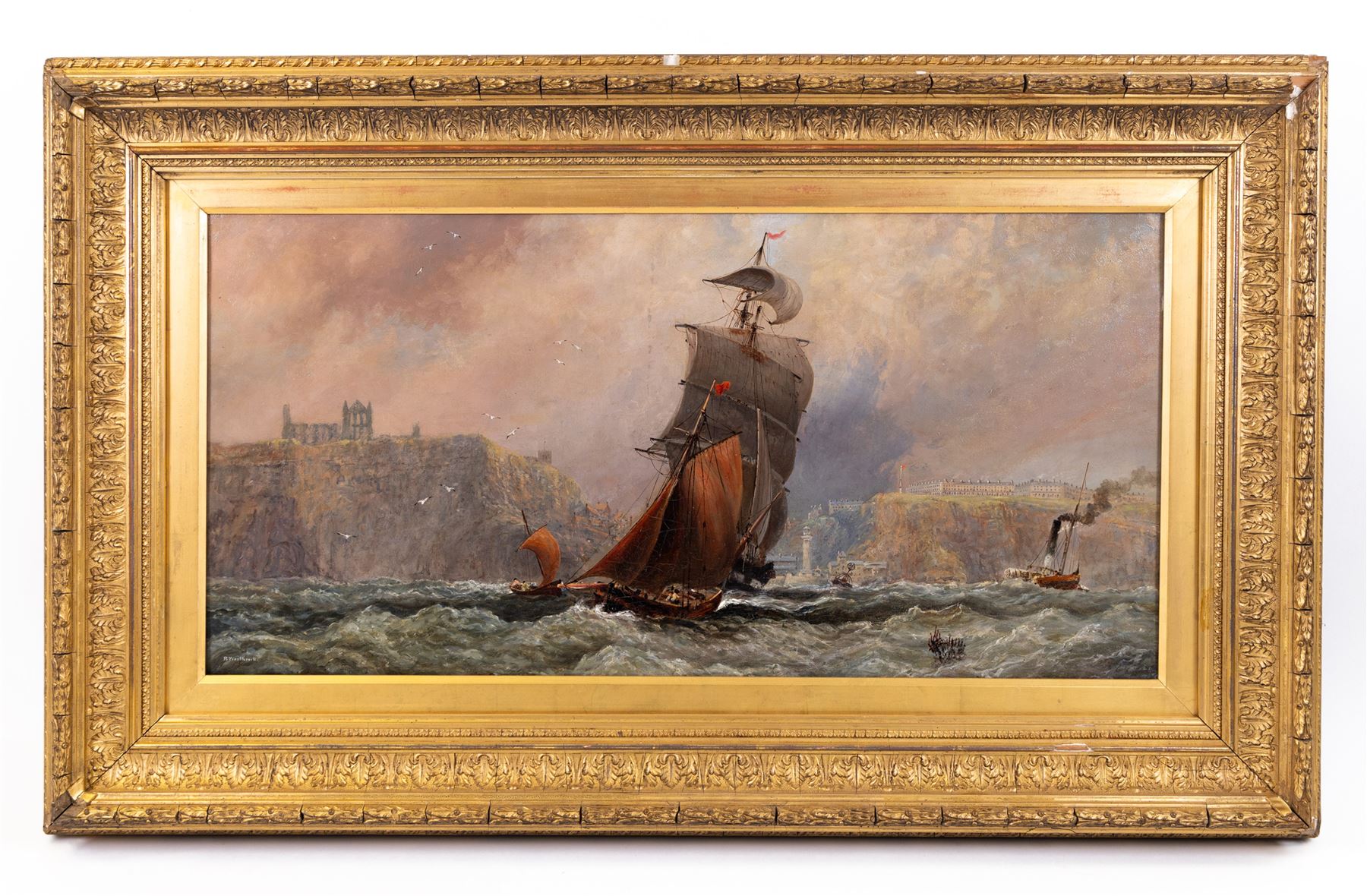Richard Weatherill (British 1844-1923): Sailing Vessels and Steam Tug ...