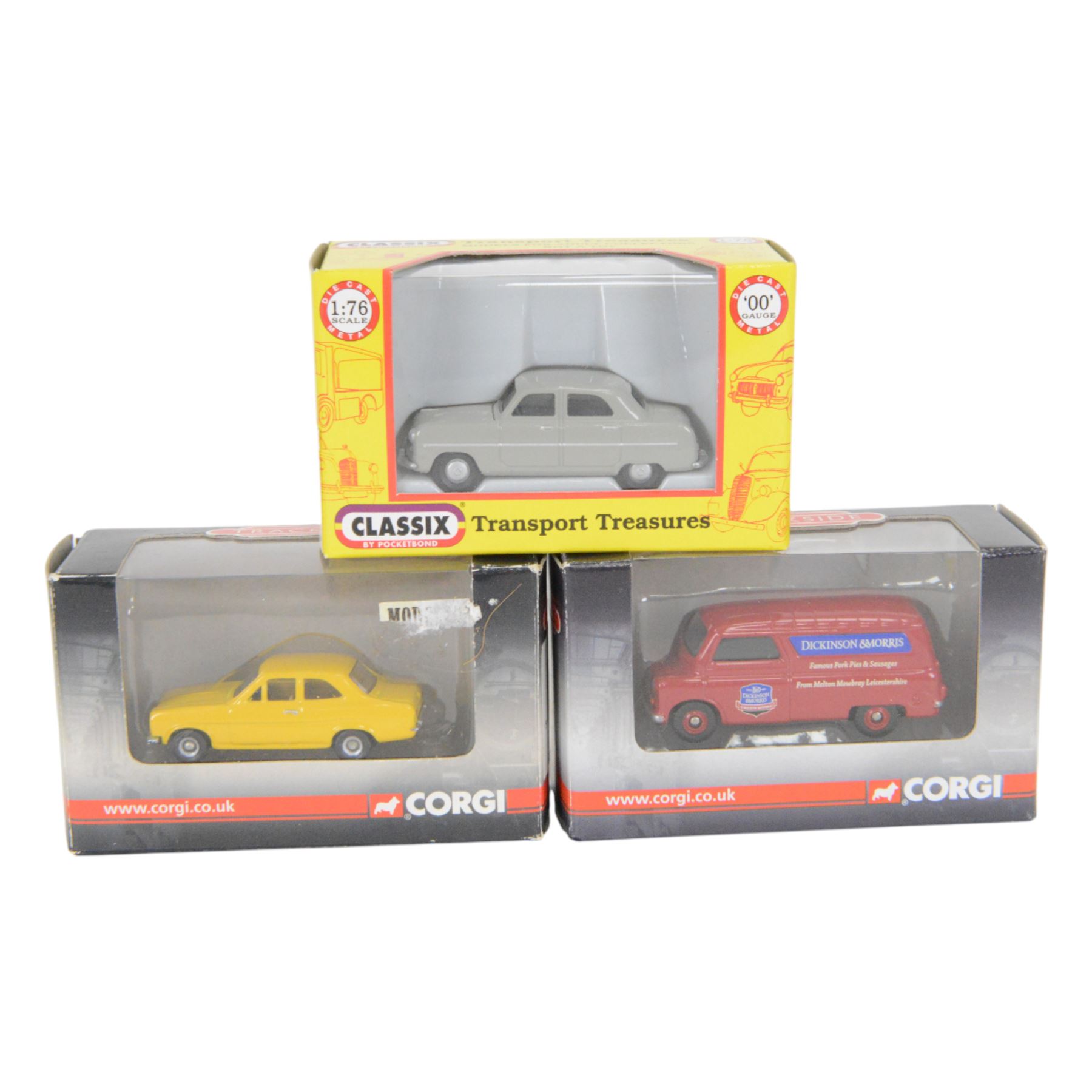 Eighteen 1:76 00 gauge diecast cars, comprising thirteen Classix ...