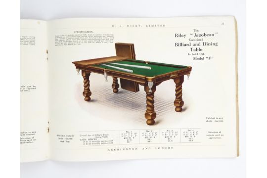 A framed sheet detailing 'The Rules of the Game of English Billiards ...