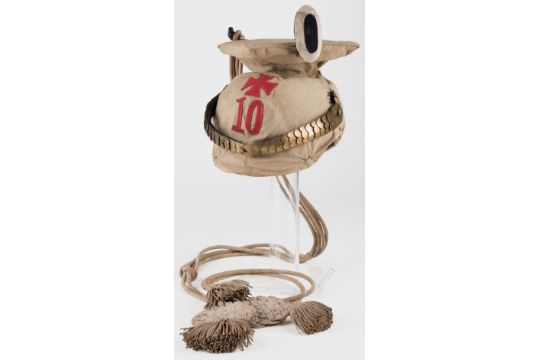 * Ulan helmet. Tschapska, No 10 Ulan Regiment, black leather skull ...