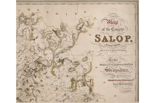 Shropshire. Greenwood (C. & J.), Map of the County of Salop from an ...
