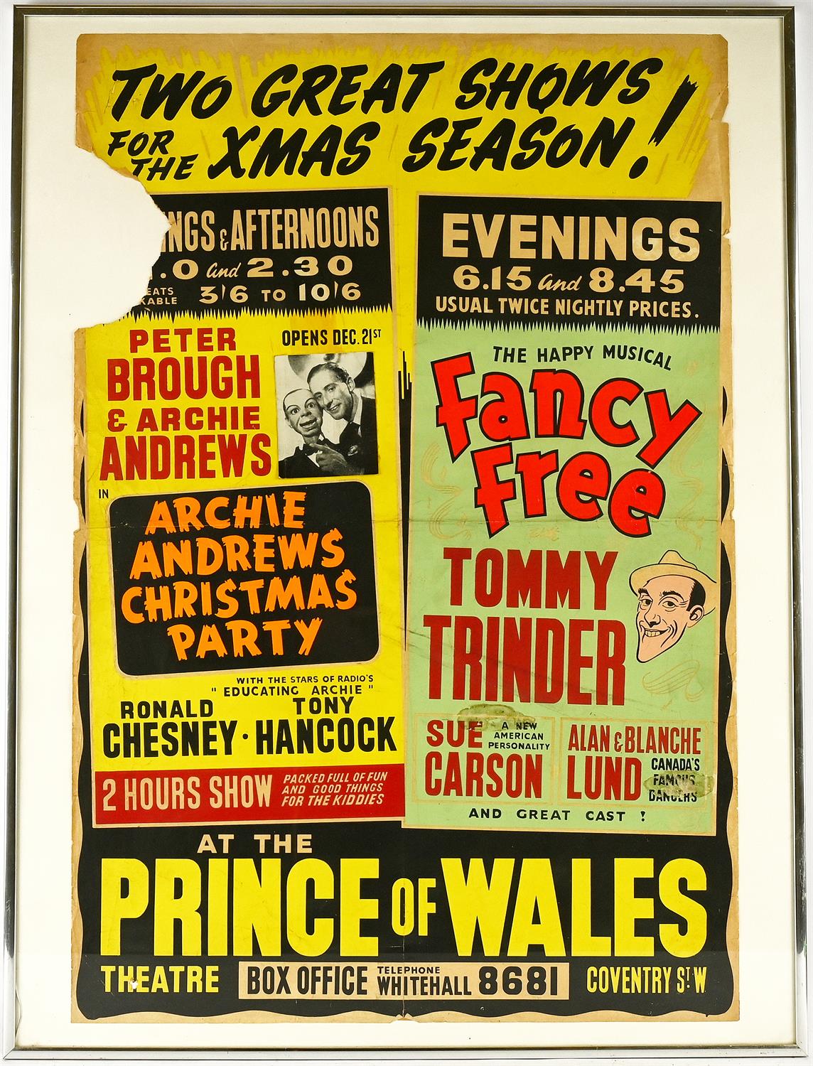 Tony Hancock Advertisement PostersCollection of 2 vintage promotional ...