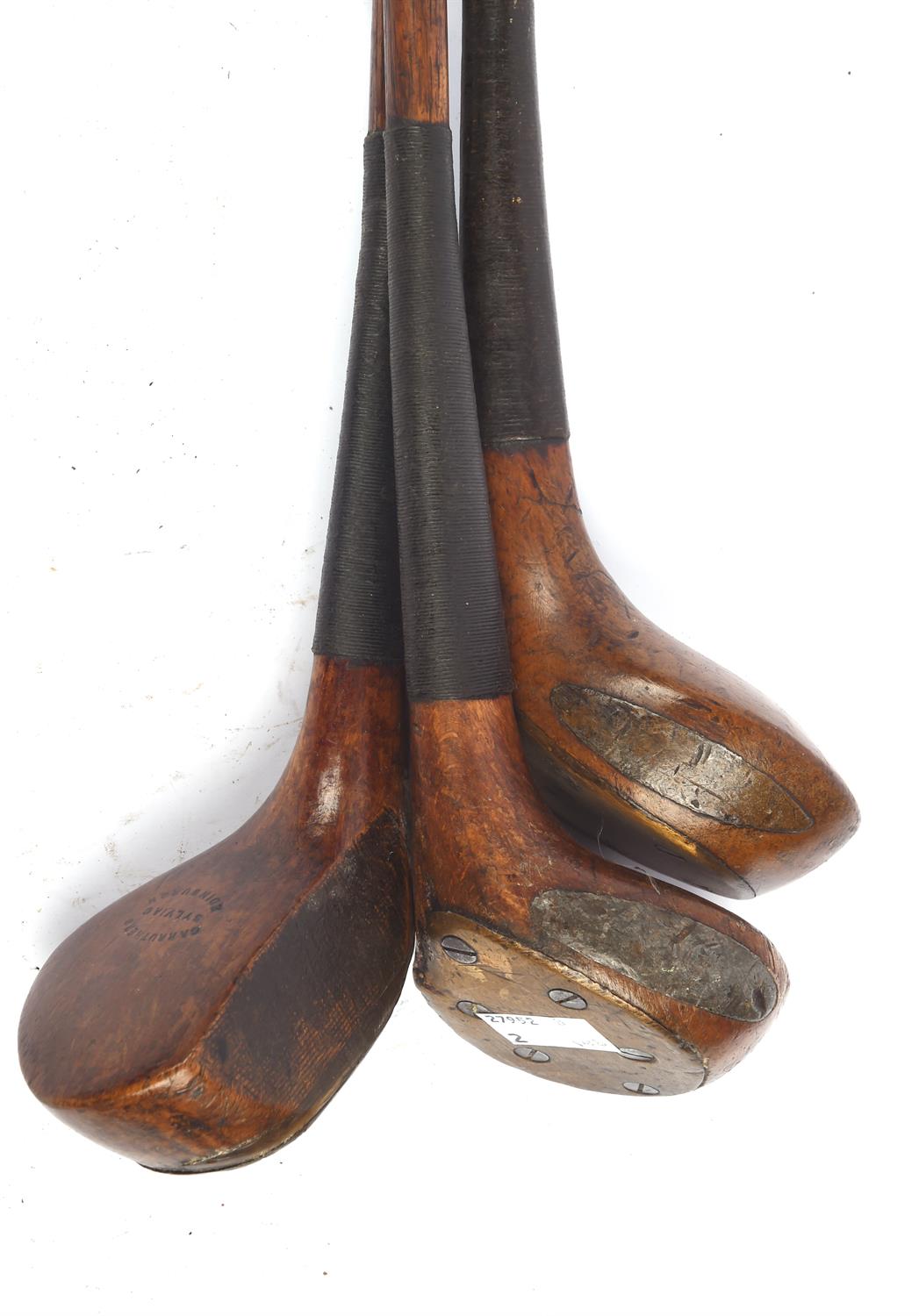 Collection of 3 Scared Neck Woods, hickory shafted, by Carruthers, Army ...