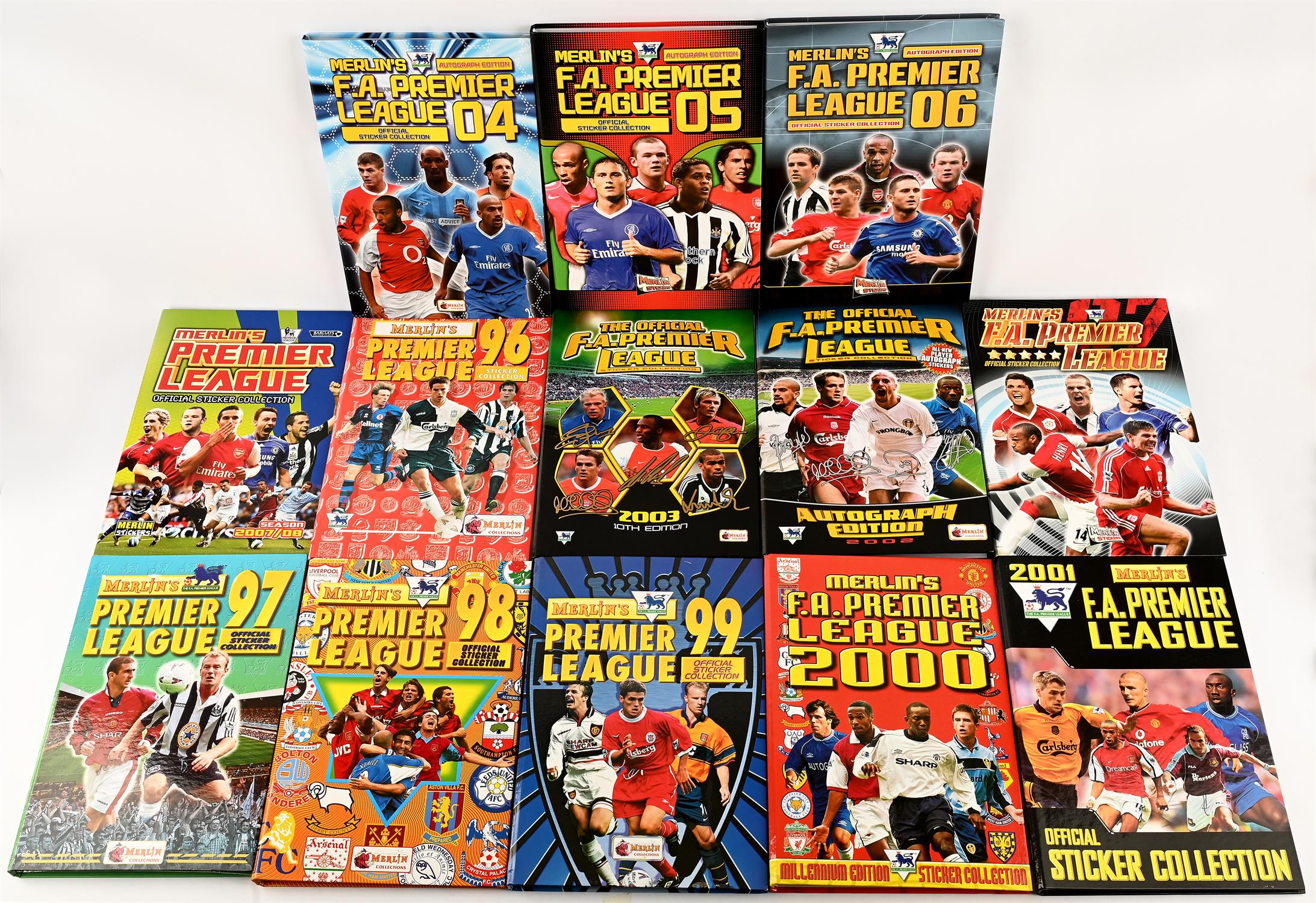 An assortment of 13 miscellaneous complete football/sports sticker ...