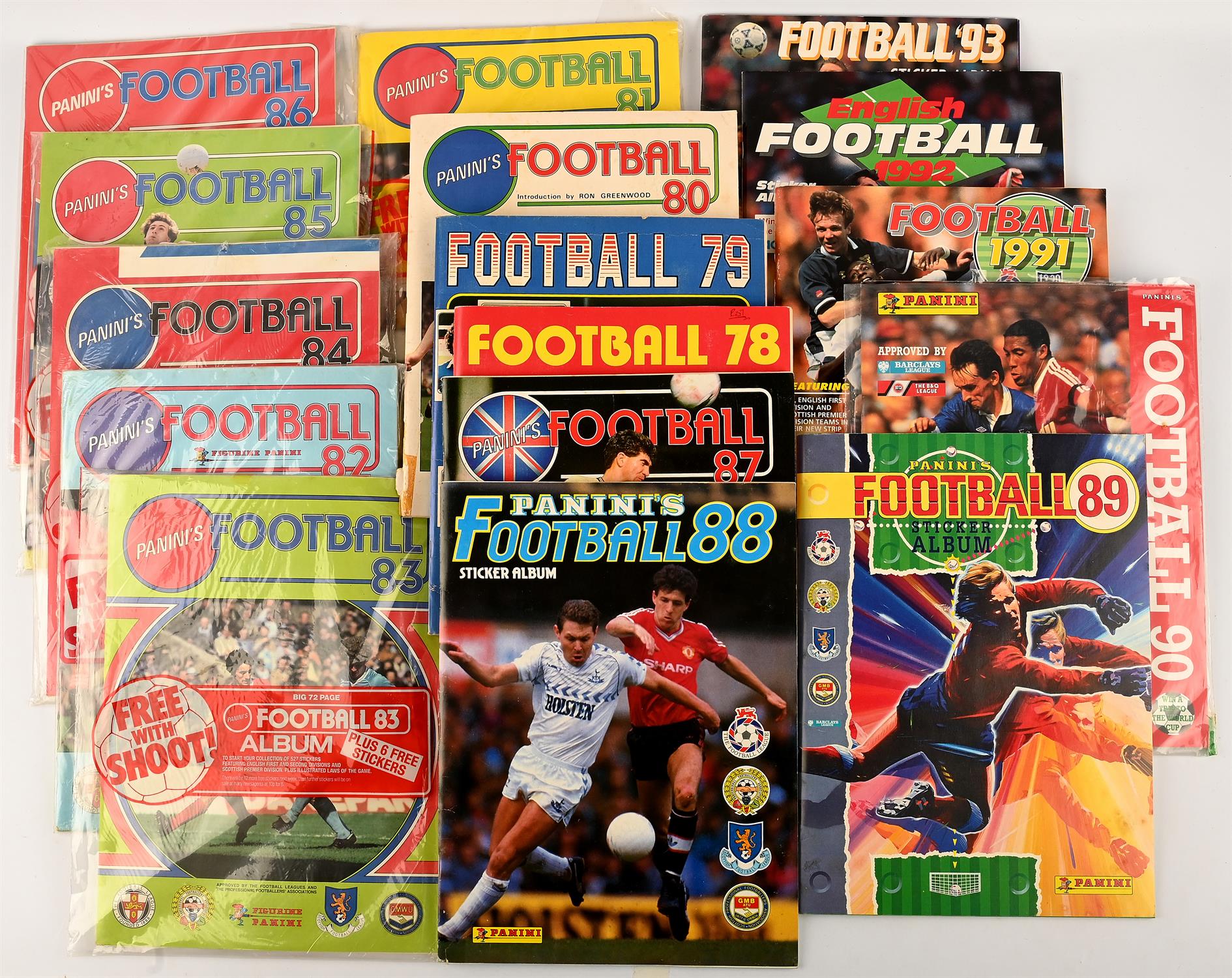 An extensive collection containing 16 complete sets of Panini Football ...