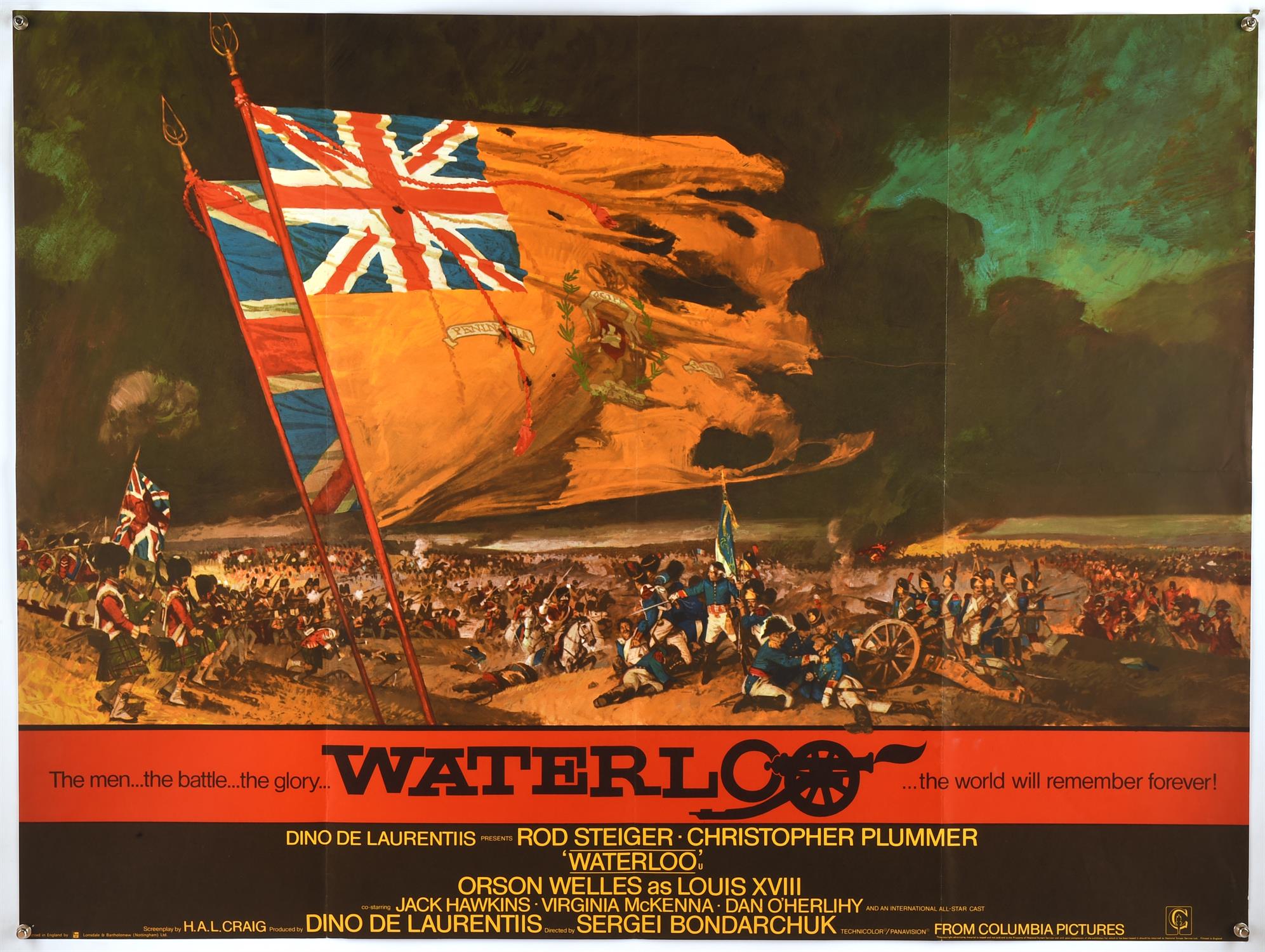 Waterloo (1970), British Quad Film Poster, artwork by Eric Pulford and ...