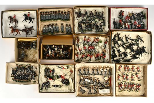 A collection of polychrome painted lead military figures, various makes ...