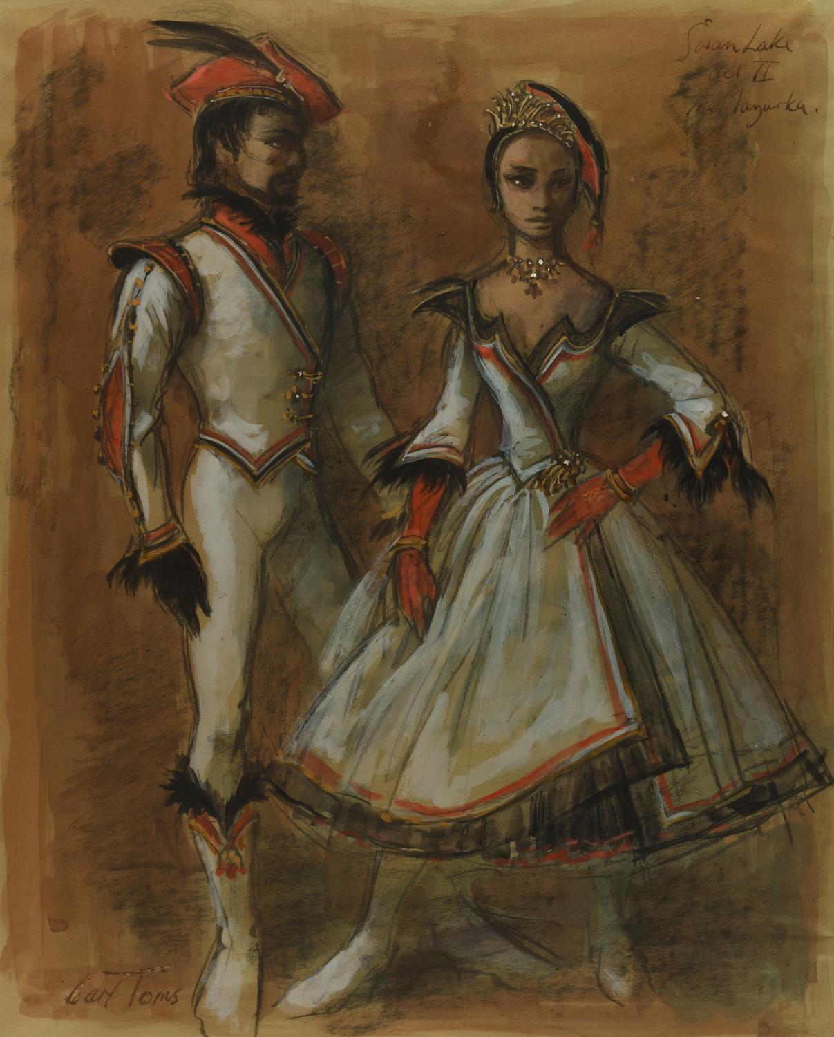 Carl Toms (British 1927-1999), a dual costume design for a costume ...