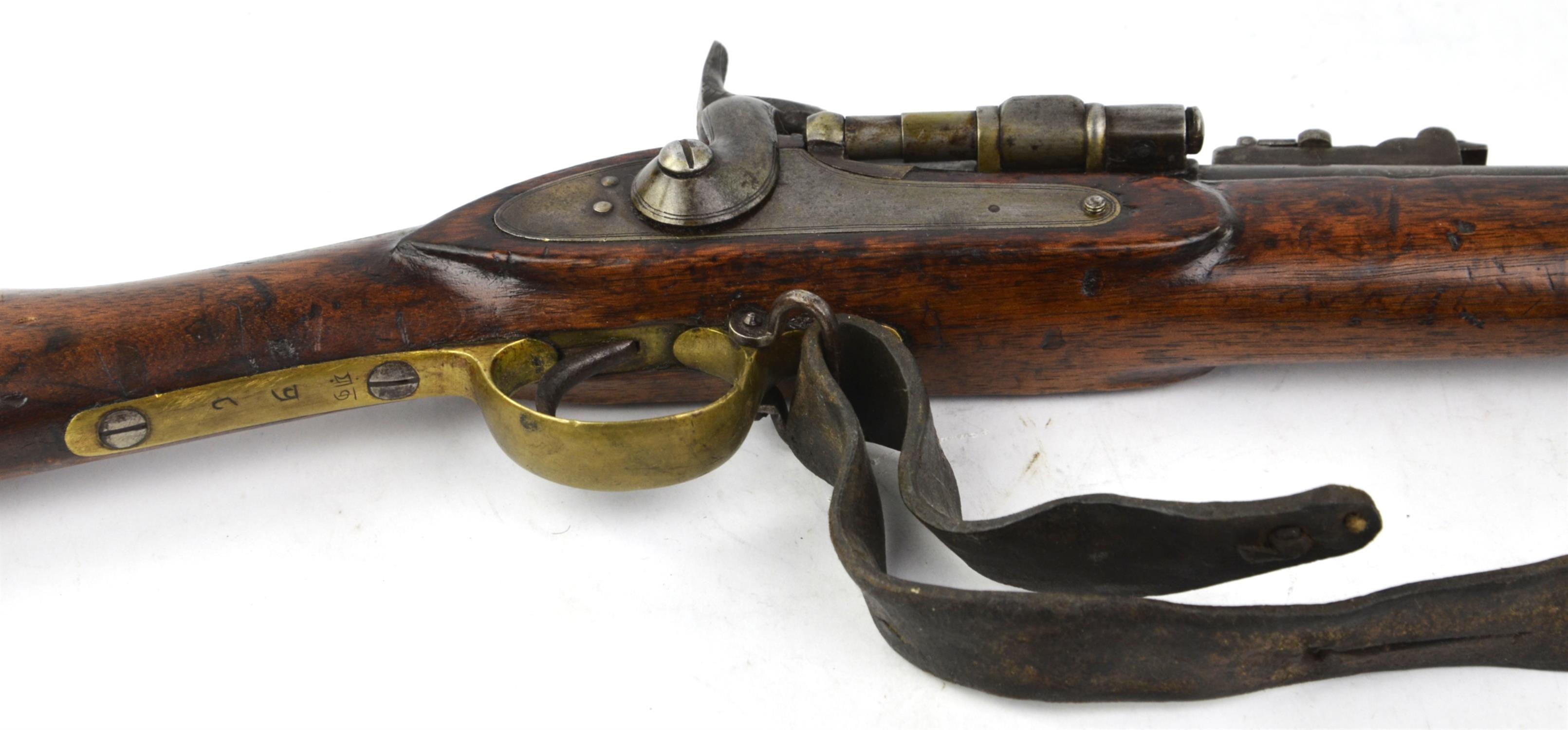 A Snider .577 breech loading rifle with circular steel tapering barrel ...