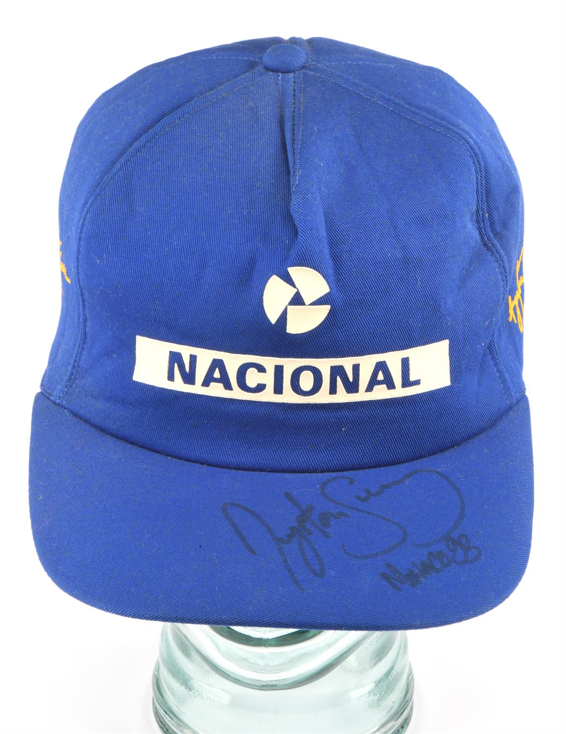 Ayrton Senna F1 Nacional Baseball Cap signed by Ayrton Senna in 1988 ...