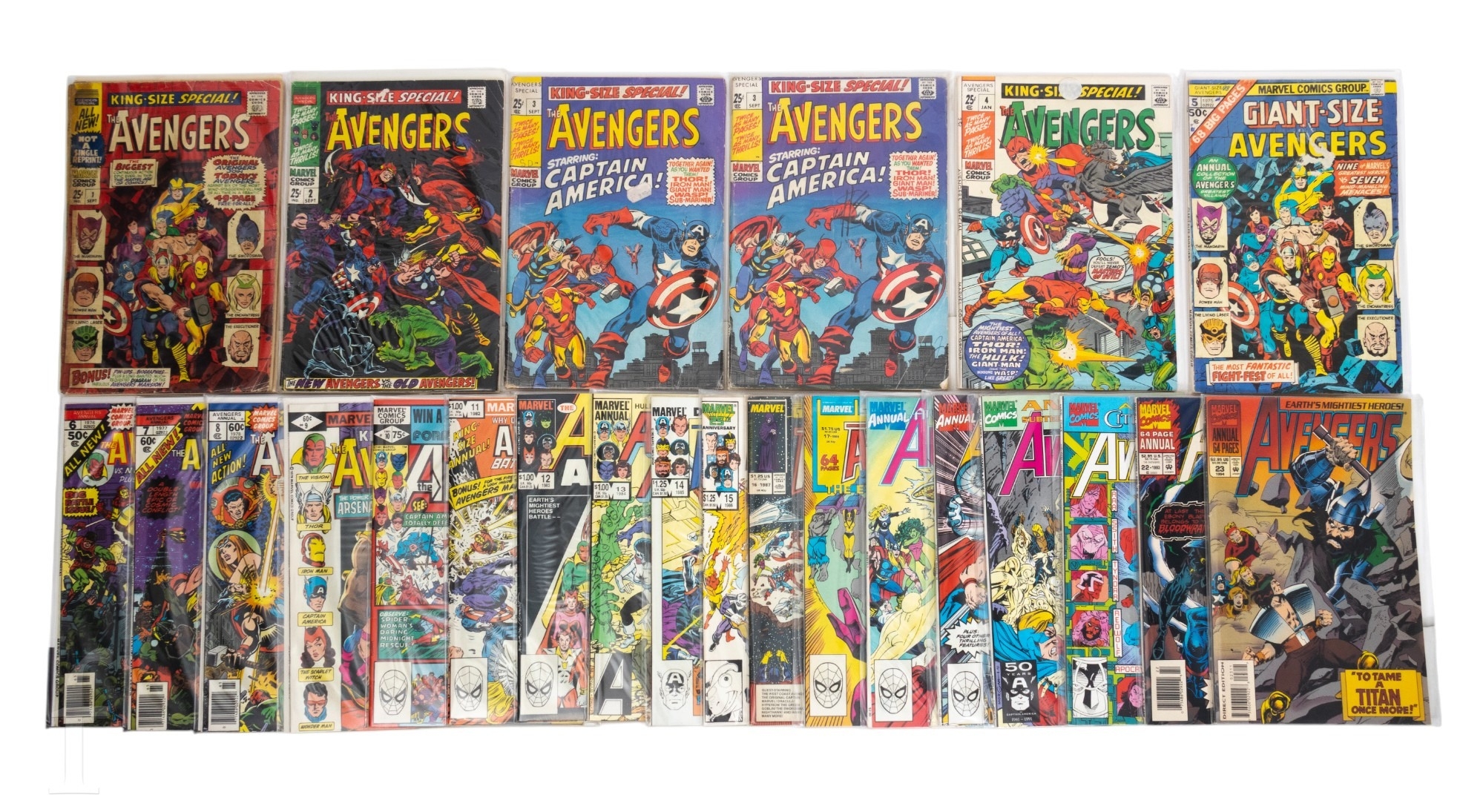 A group of Marvel Avengers King Size special comics and annuals #1 1967 ...