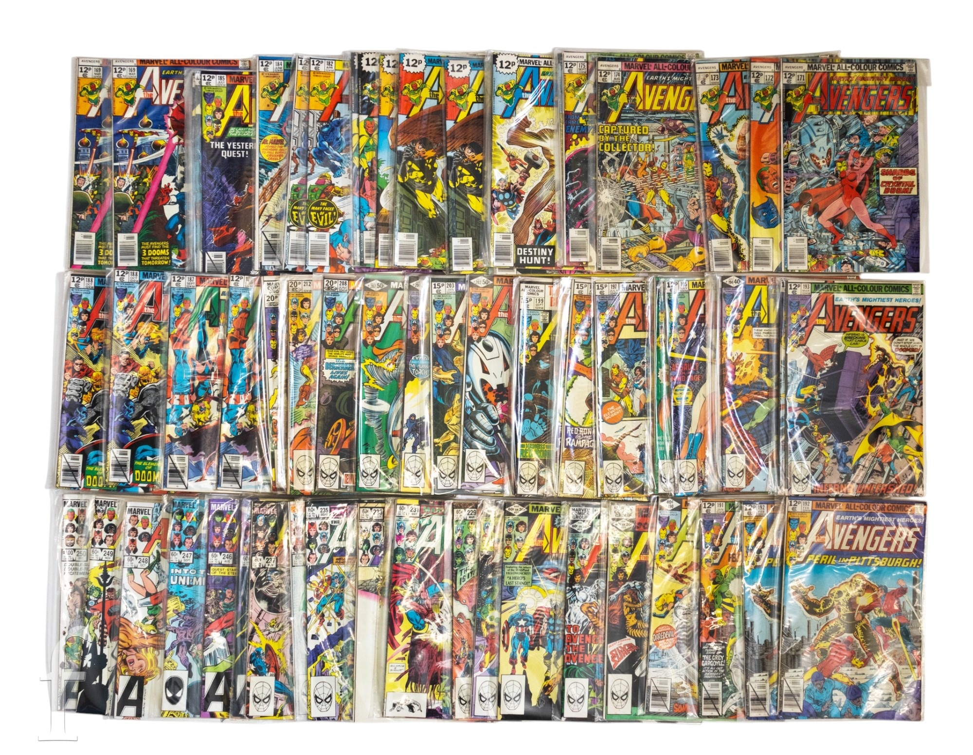 A part run of Marvel Avengers Bronze Age comics from #169 1977 to #250 ...