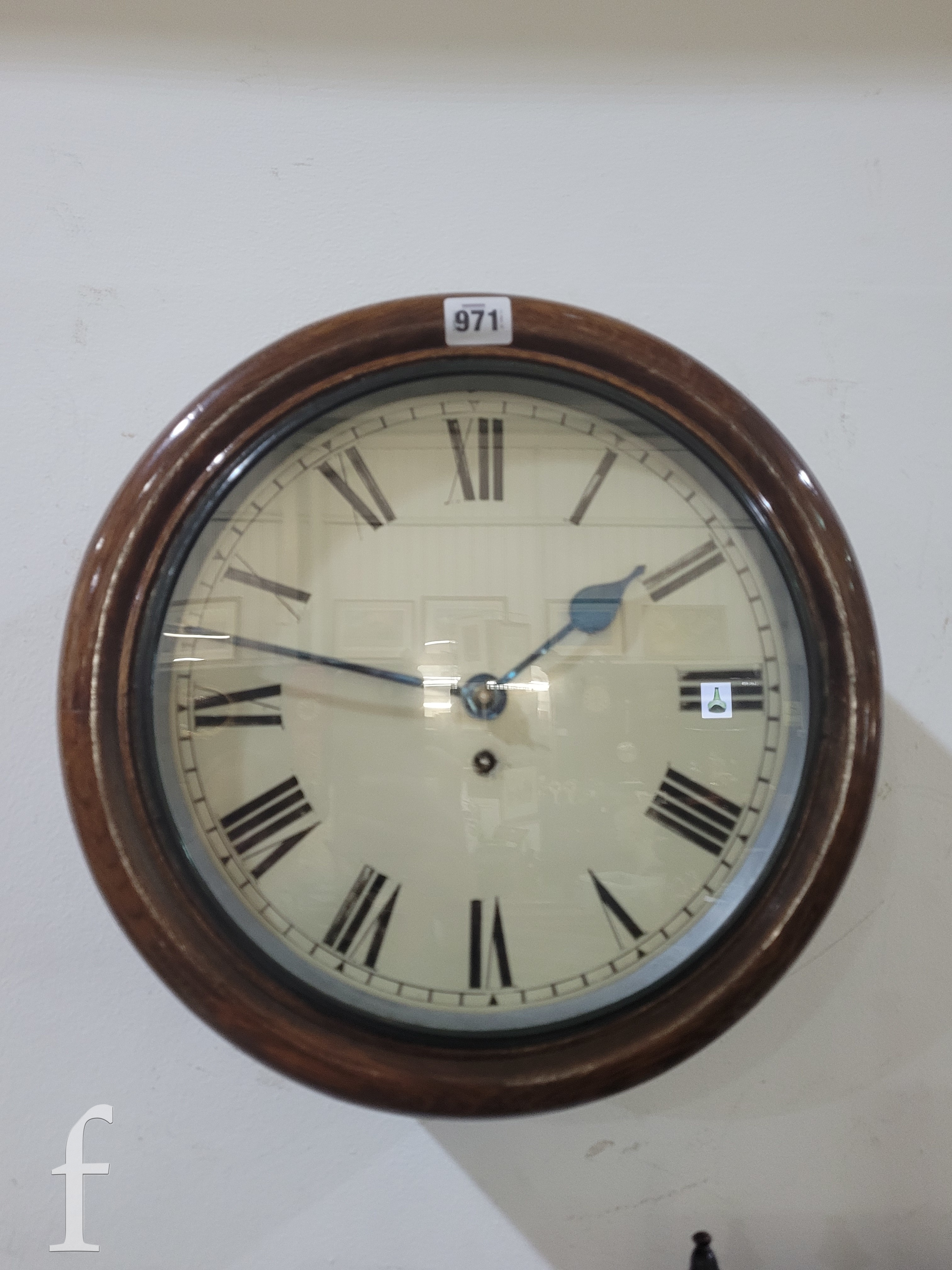A 19th Century oak cased wall clock with an unsigned single fusee ...