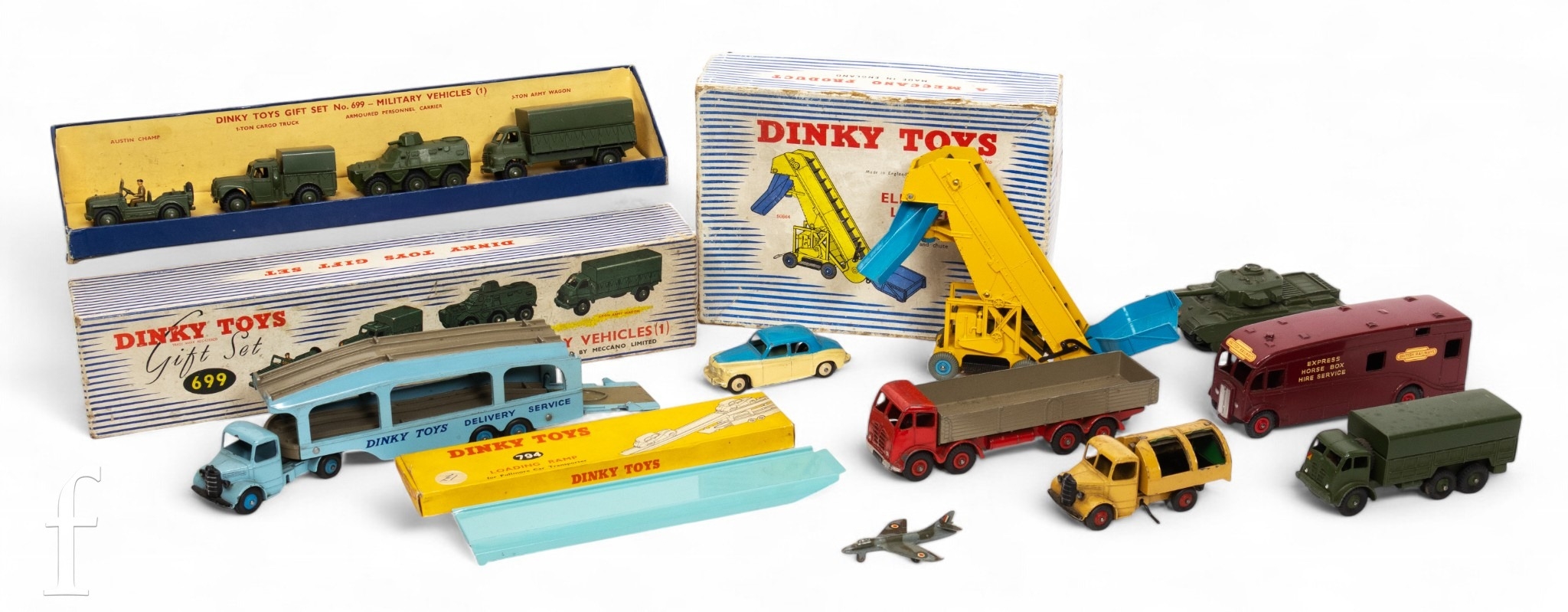 A selection of Dinky diecasts including 699 Military Vehicles gift set ...