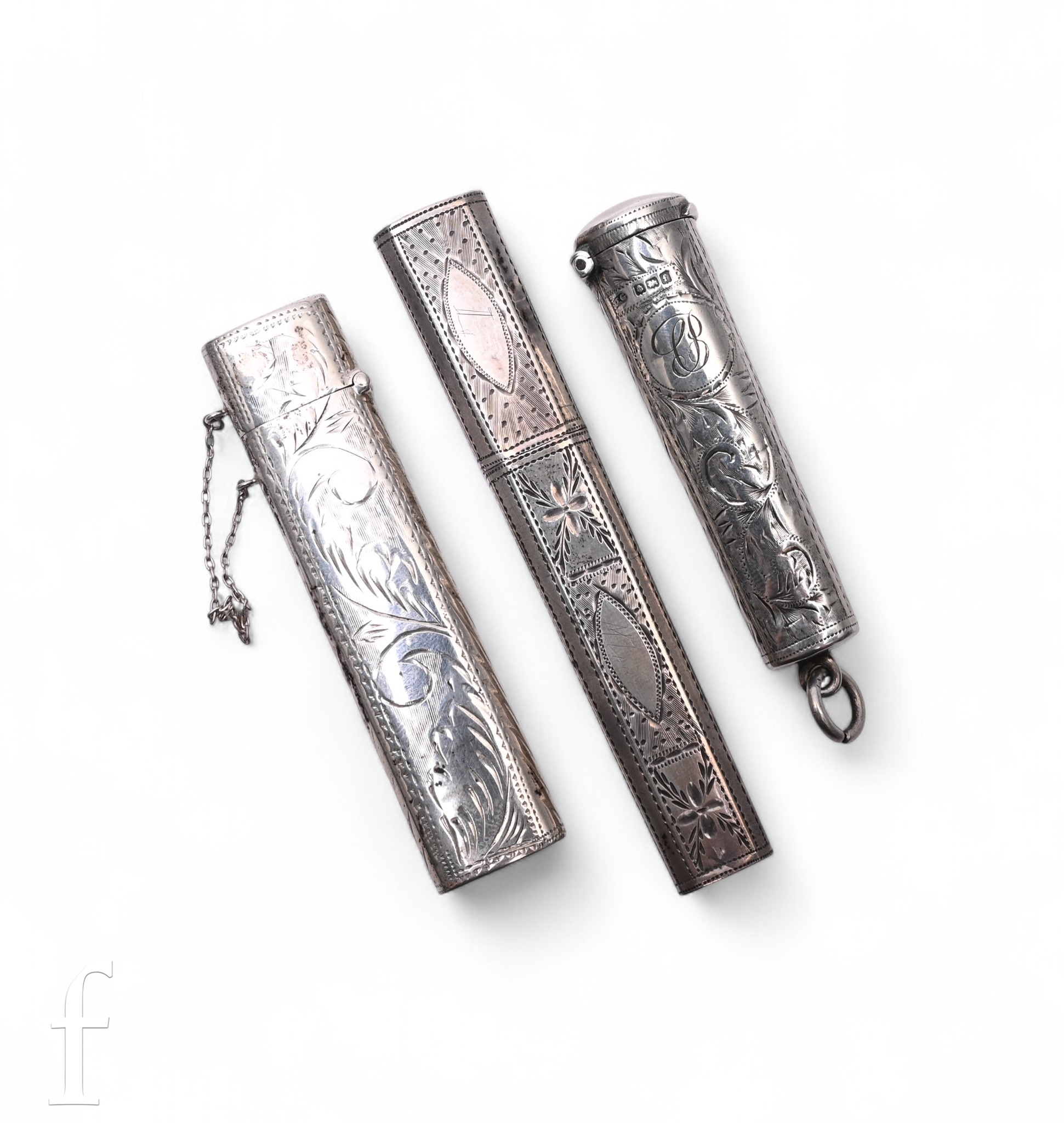 A George III silver Bodkin case, Birmingham 1791, makers marks rubbed ...
