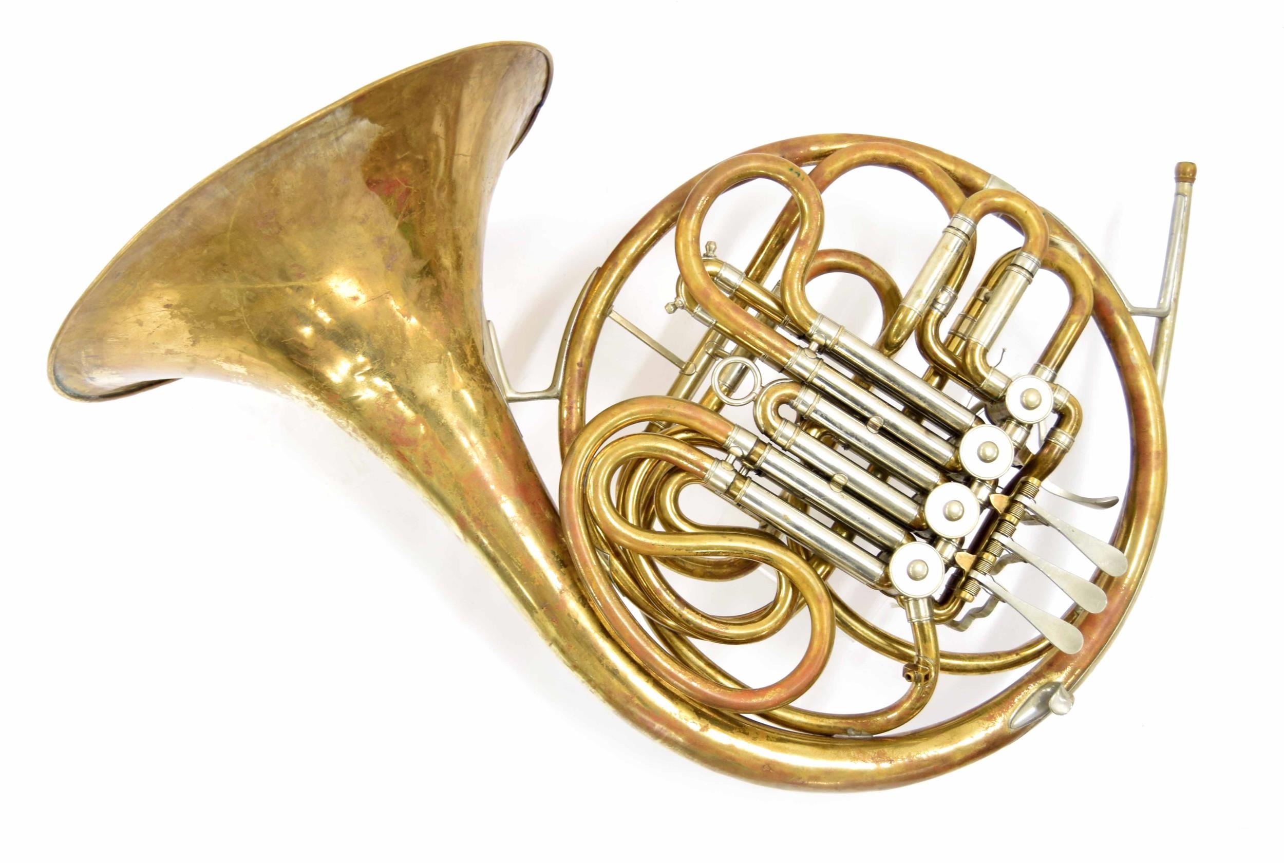 Conn full double professional brass French horn, case