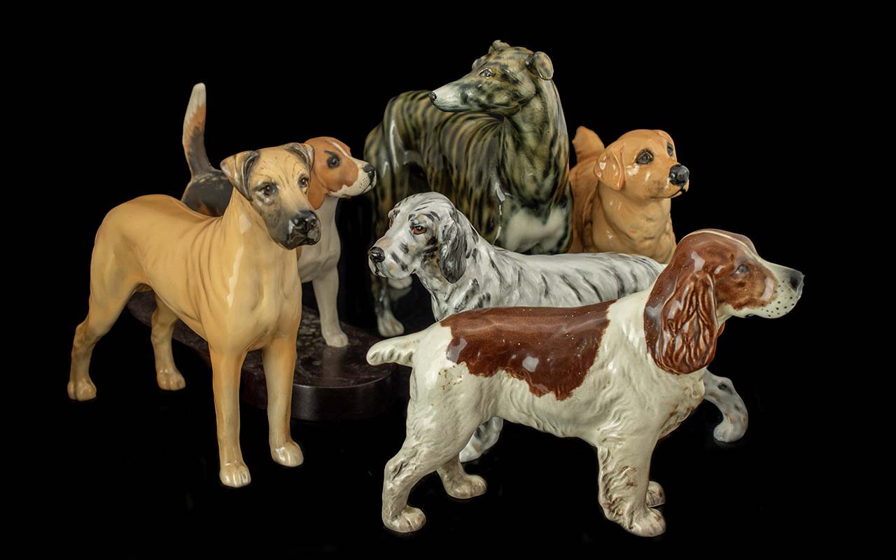 Beswick Hand Painted Dog Figures ( 6 ) In Total. Various Breeds and ...