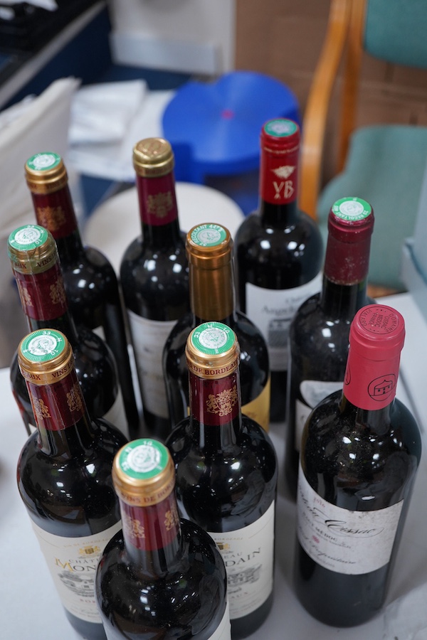 Ten assorted French Bordeaux wines, including five bottles of Chateau ...