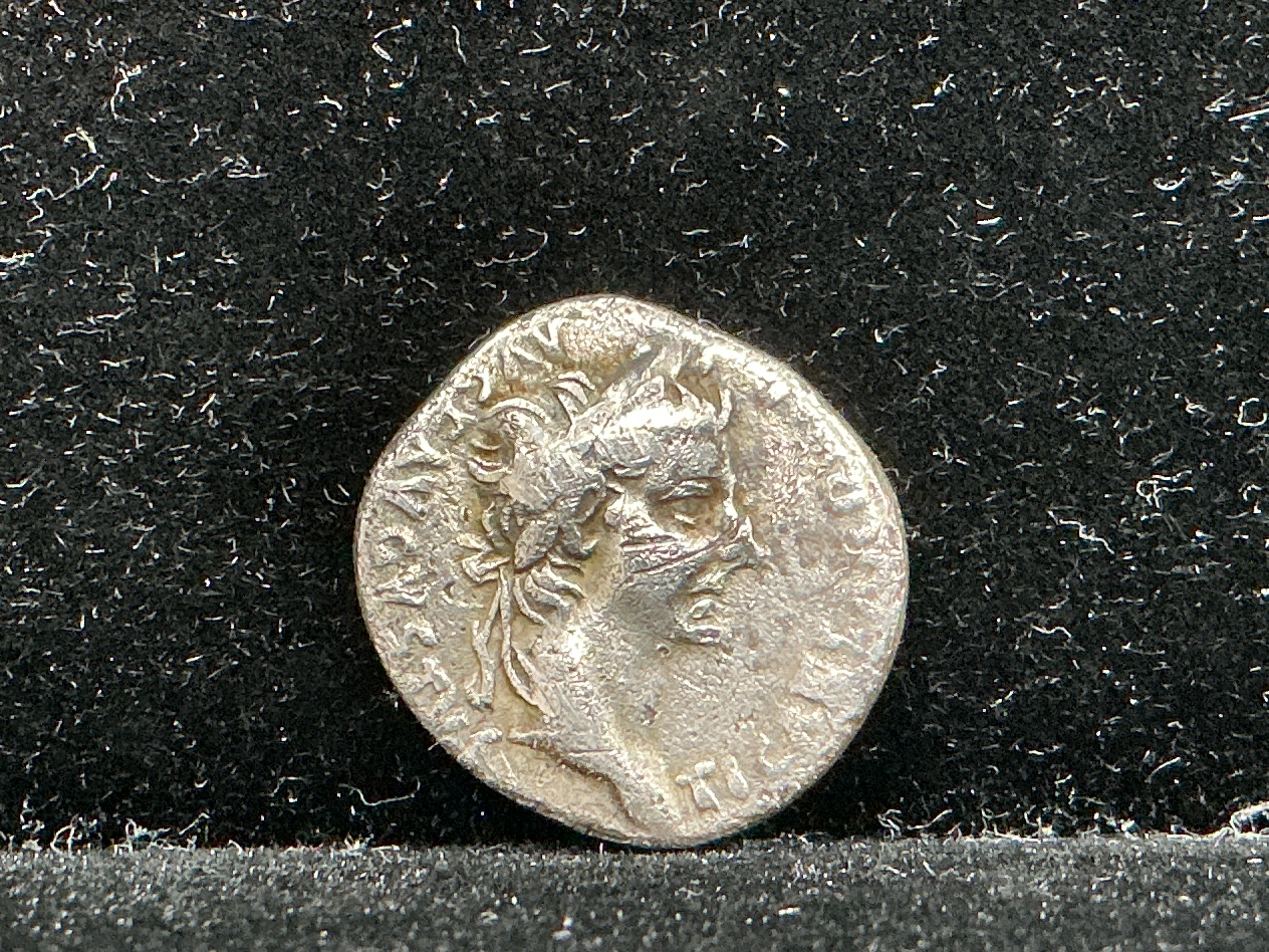Roman coins, Tiberius (14-37), AR Denarius, Lugdunum, after AD 16 ...