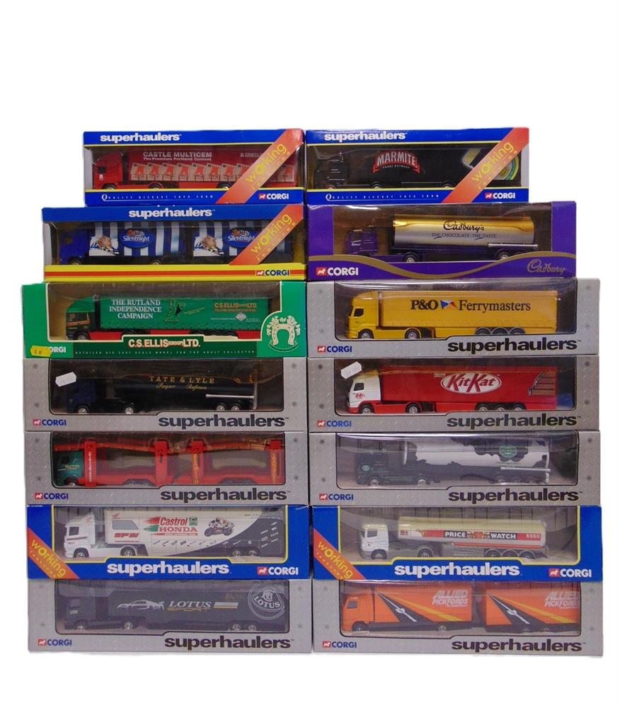 FOURTEEN CORGI SUPERHAULERS DIECAST MODEL COMMERCIAL VEHICLES each mint ...