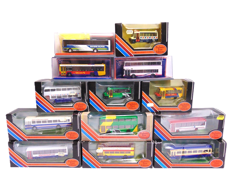 THIRTEEN 1/76 SCALE DIECAST MODEL BUSES OF WEST COUNTRY INTEREST ...