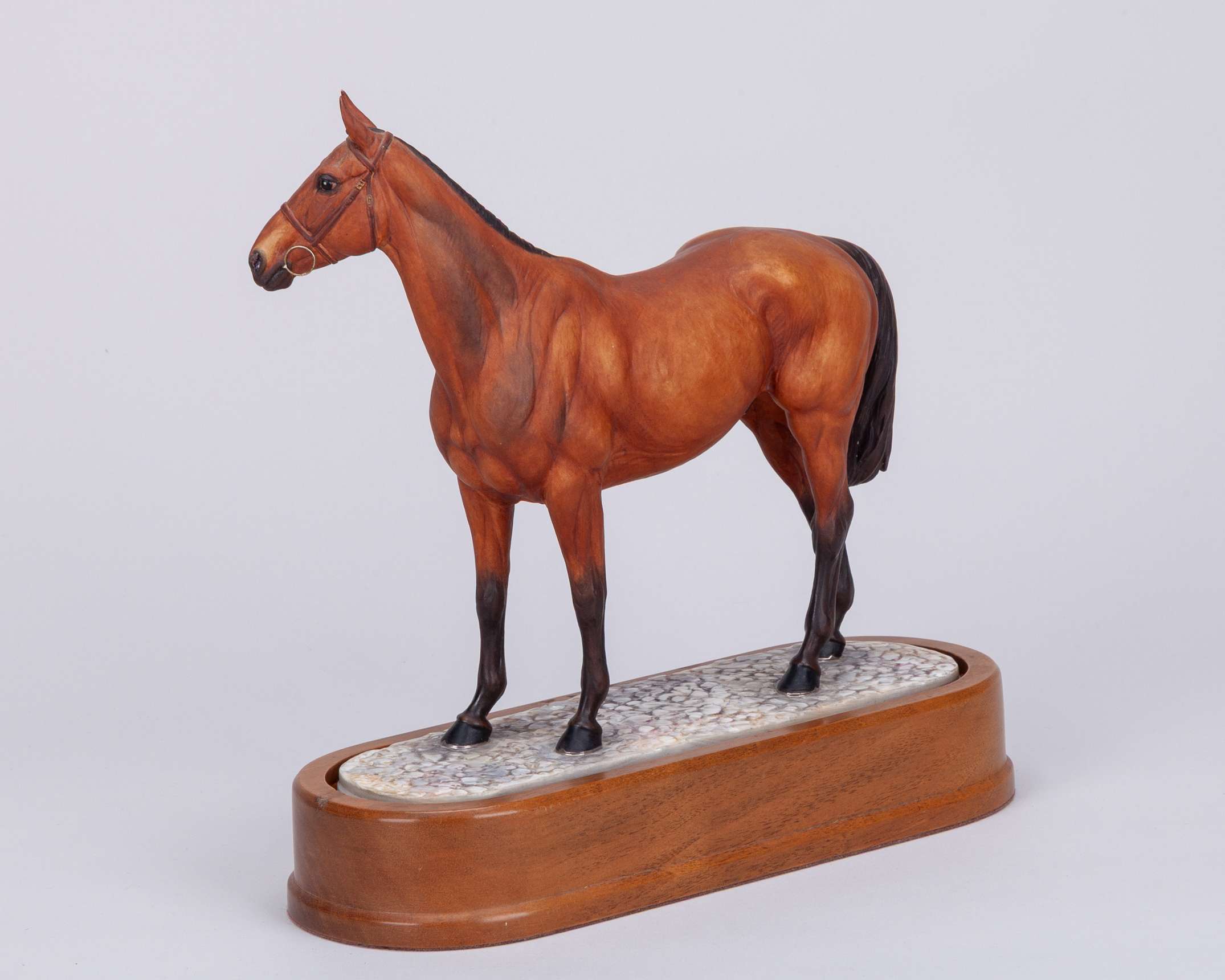 Royal Worcester model of the racehorse Arkle by Doris Lindner,in fitted ...
