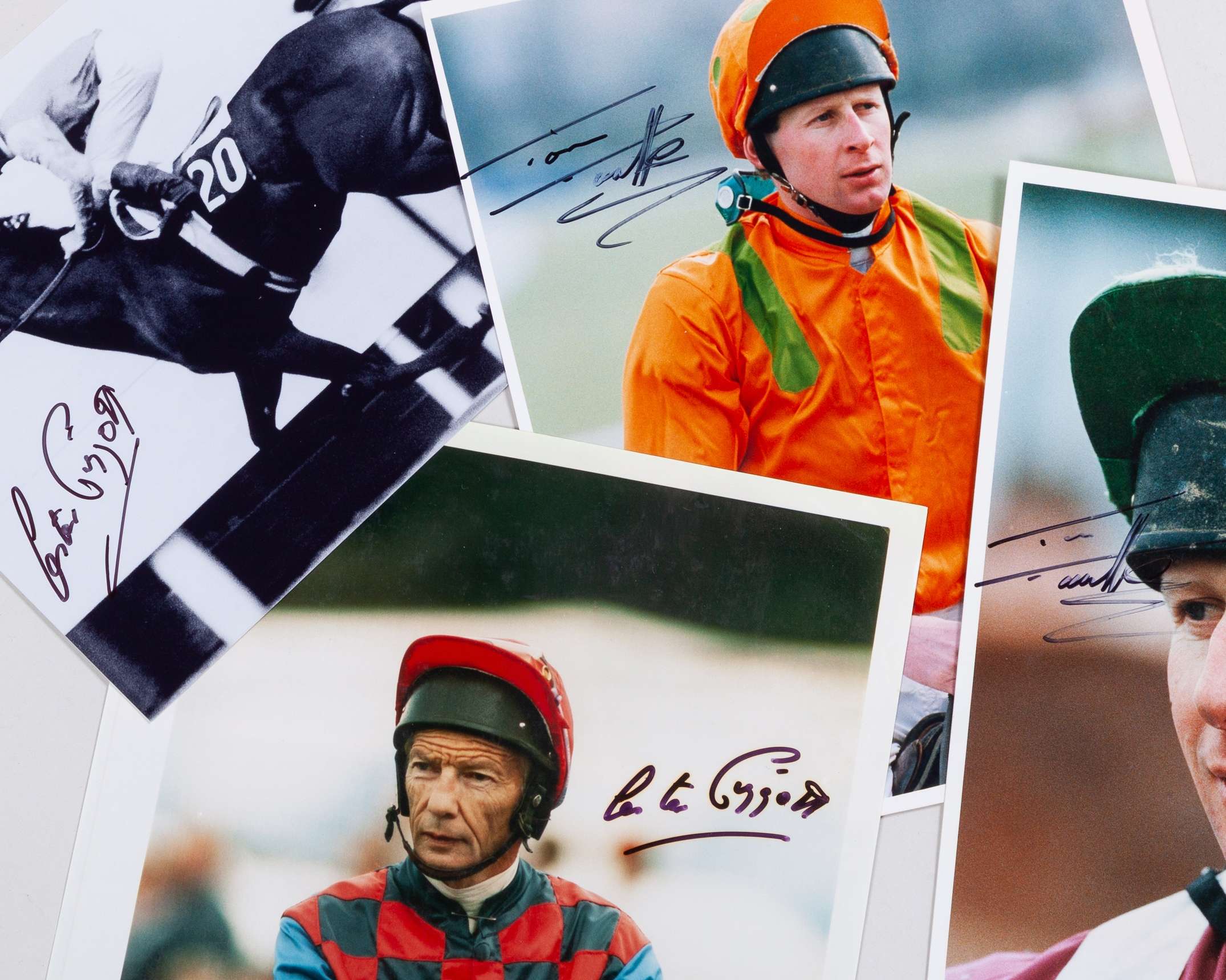 Two albums of autographed photographs of horse racing personalities ...