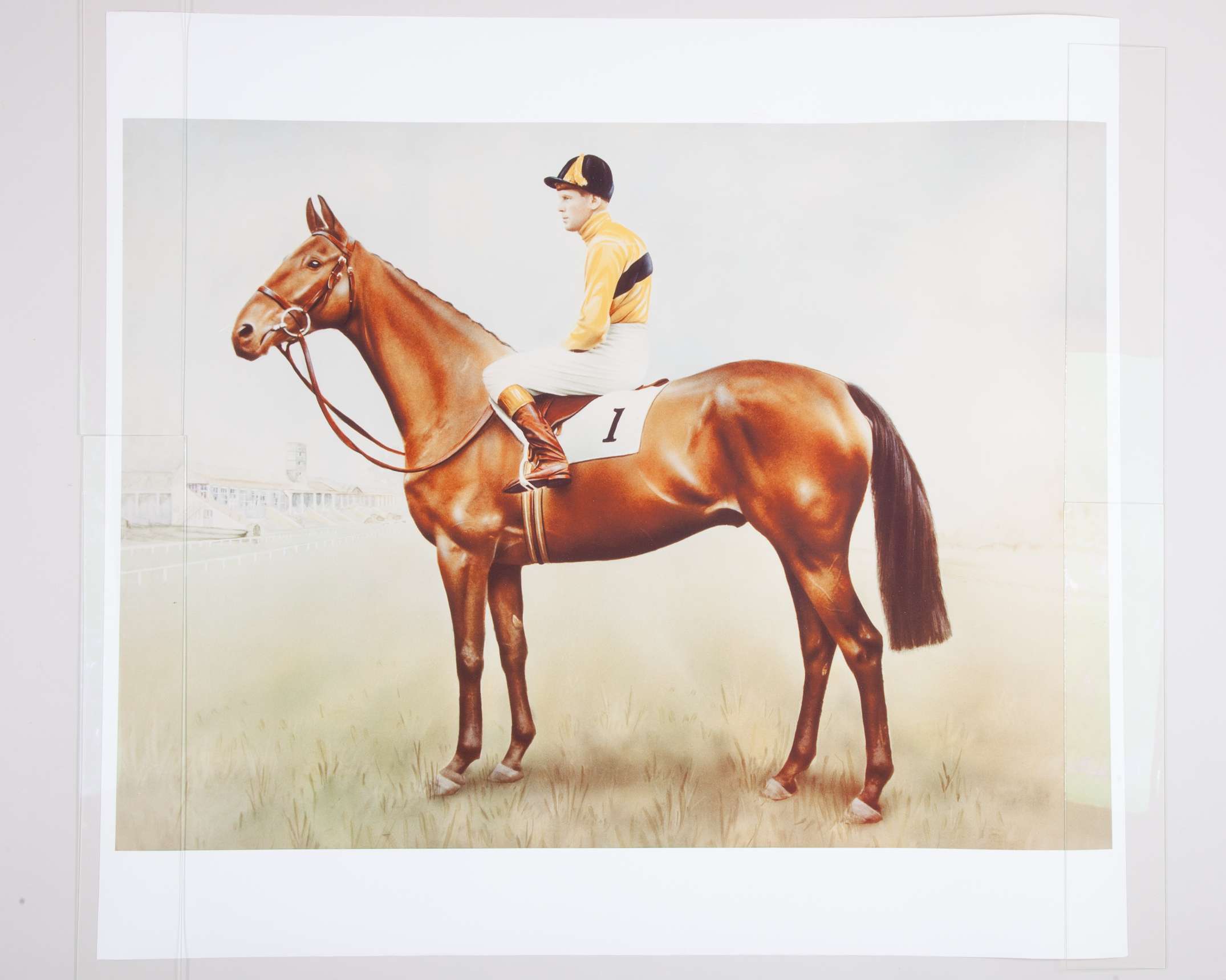Two prints featuring the racehorse Arkle,the first with jockey Pat ...