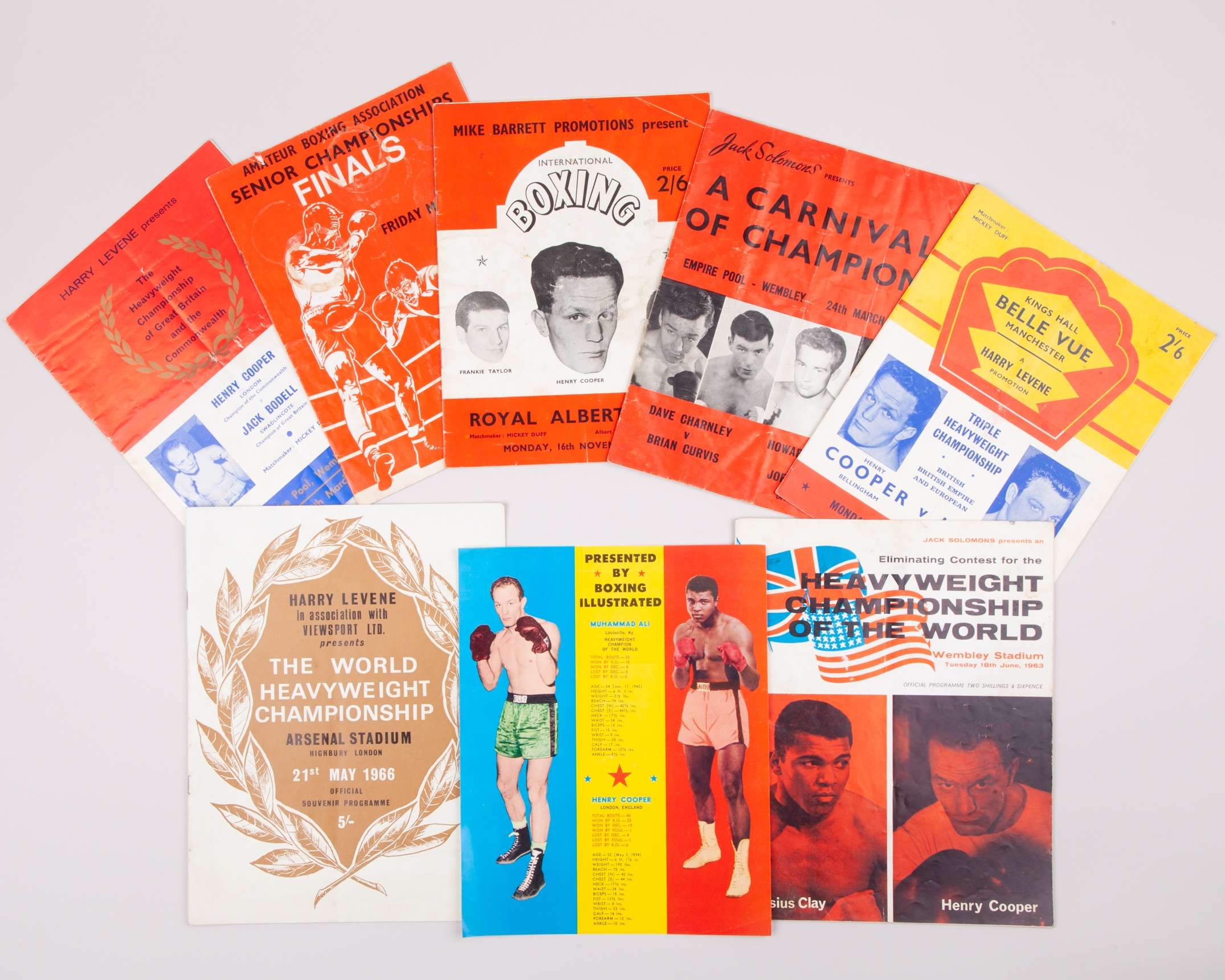 Muhammad Ali v. Henry Cooper advertising poster, 1966, with five folds ...