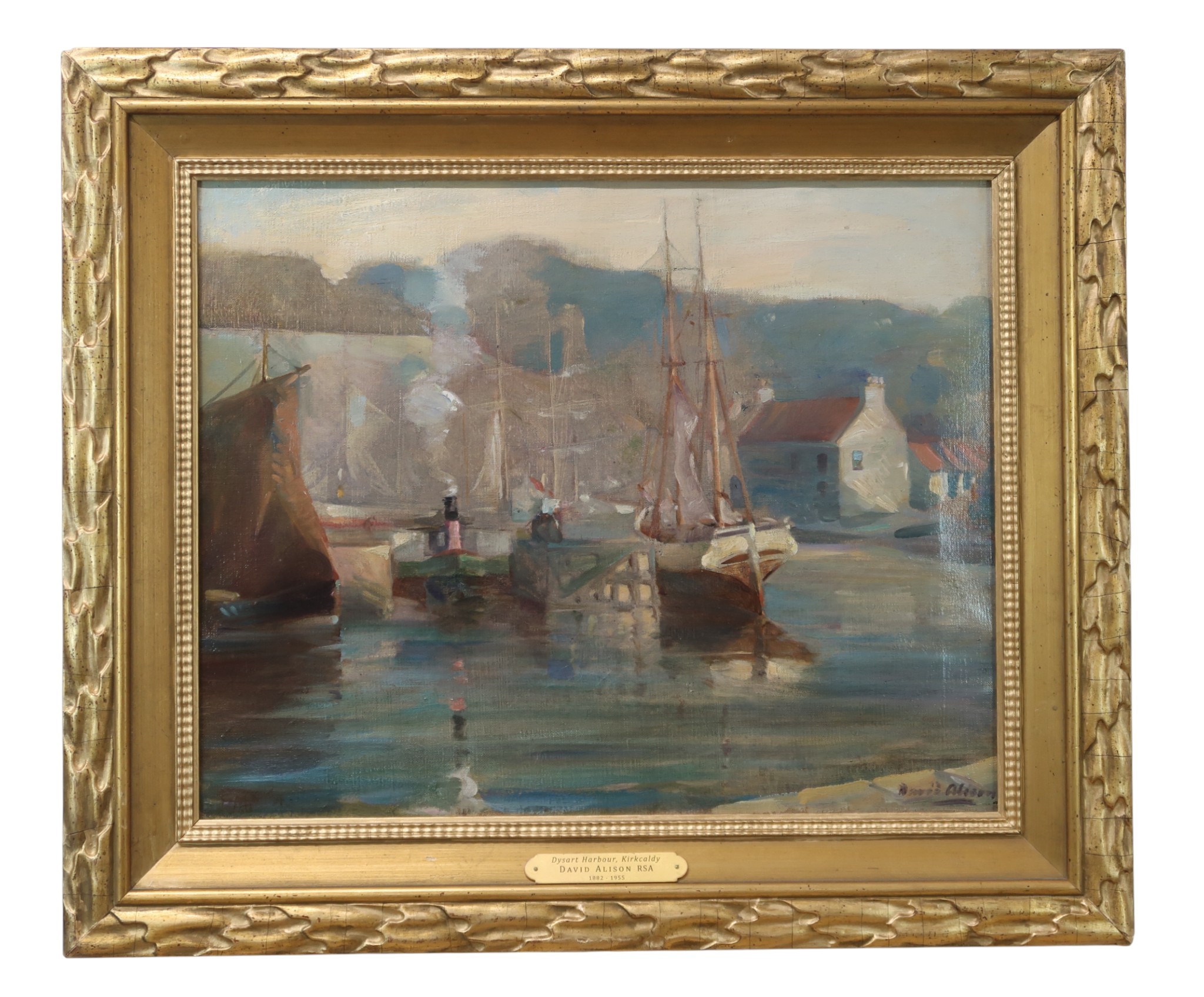 DAVID ALISON RSA (SCOTTISH 1882-1955) DYSART HARBOUR, KIRKCALDY, FIFE ...