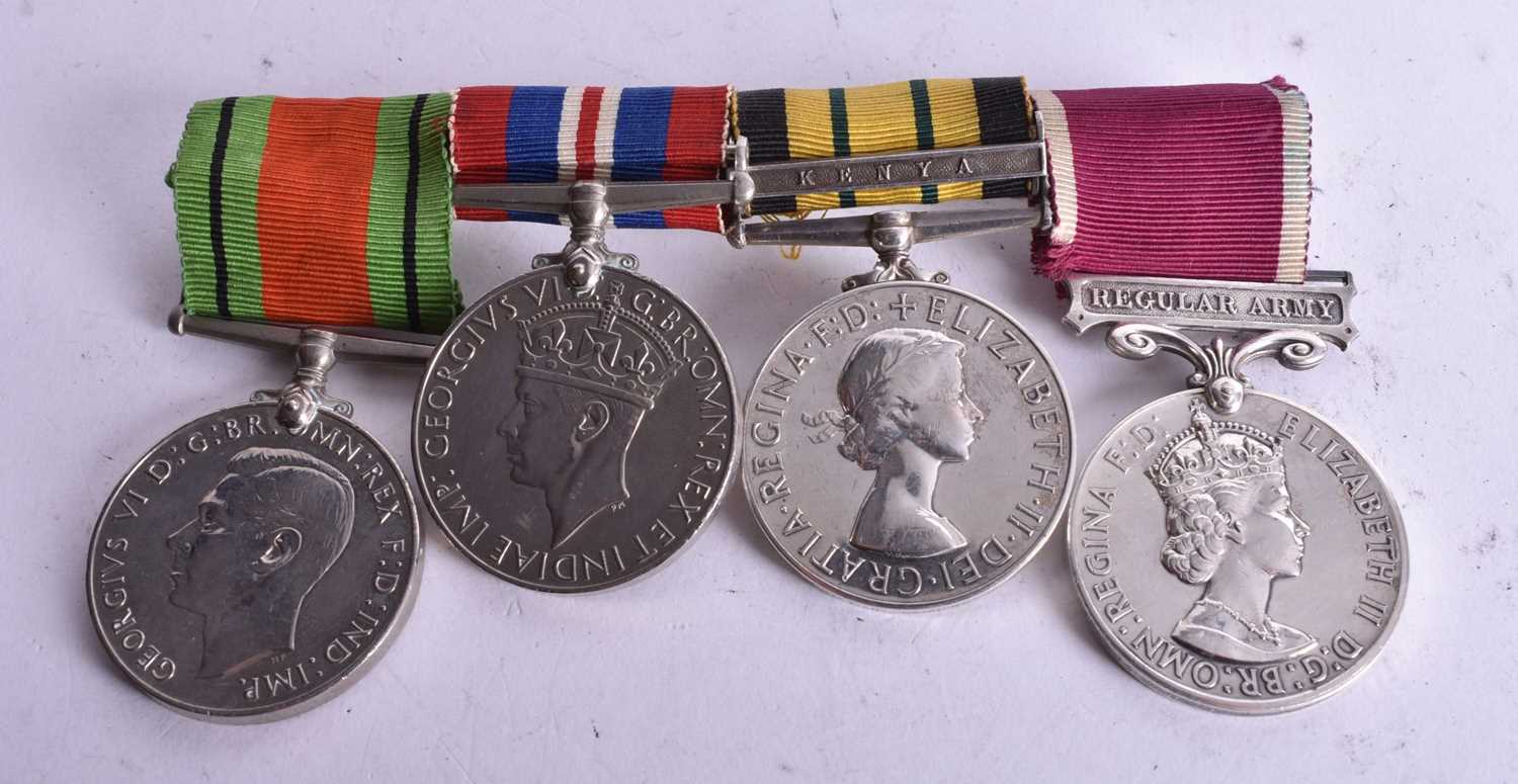 Mounted WW2-ER II Kenya Long Service Medal Group- 2980491 S.Sgt- W.O.Cl ...