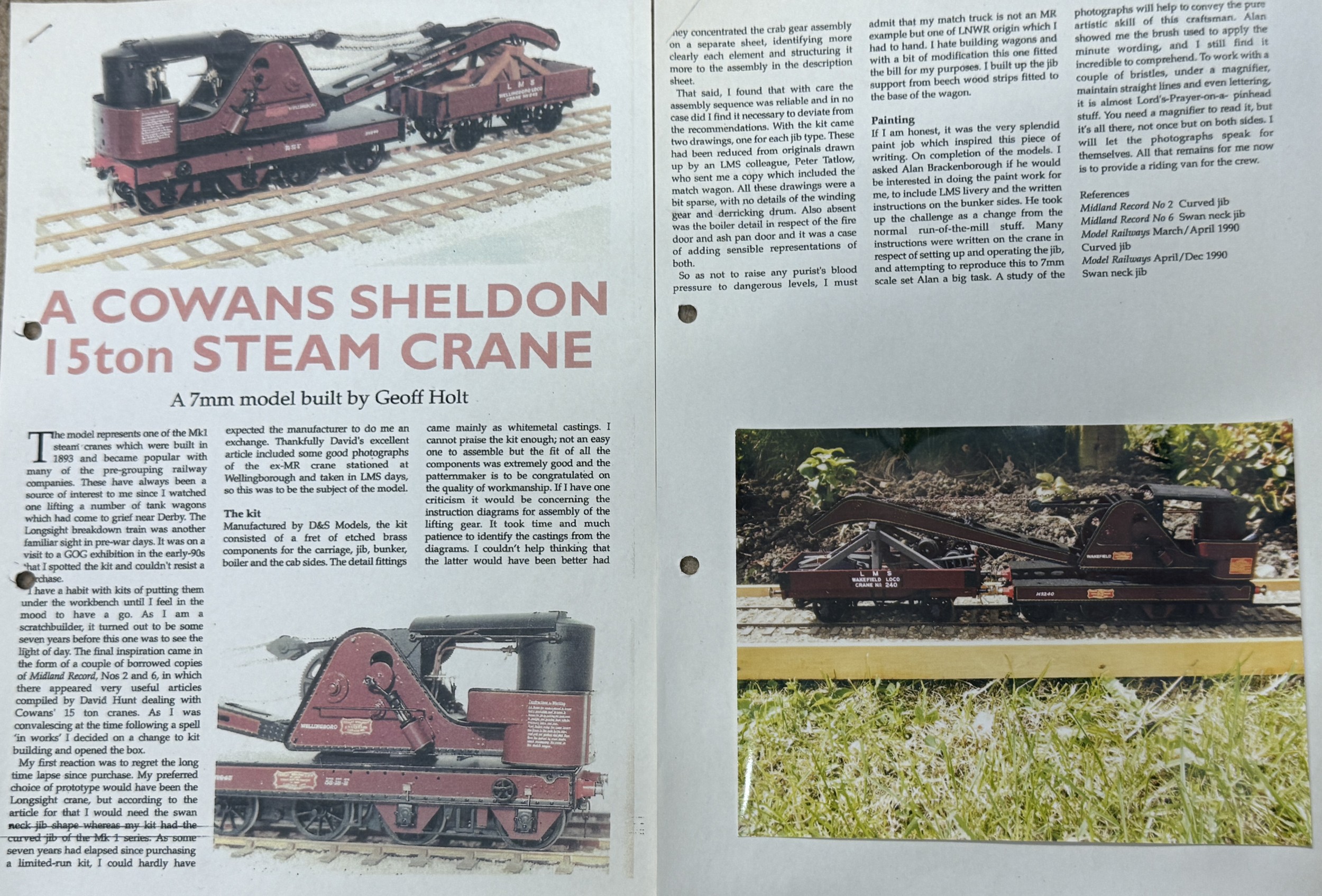 A 7mm Cowan's Sheldon LMS 15 Ton Metal Breakdown Steam Crane 1899 built ...