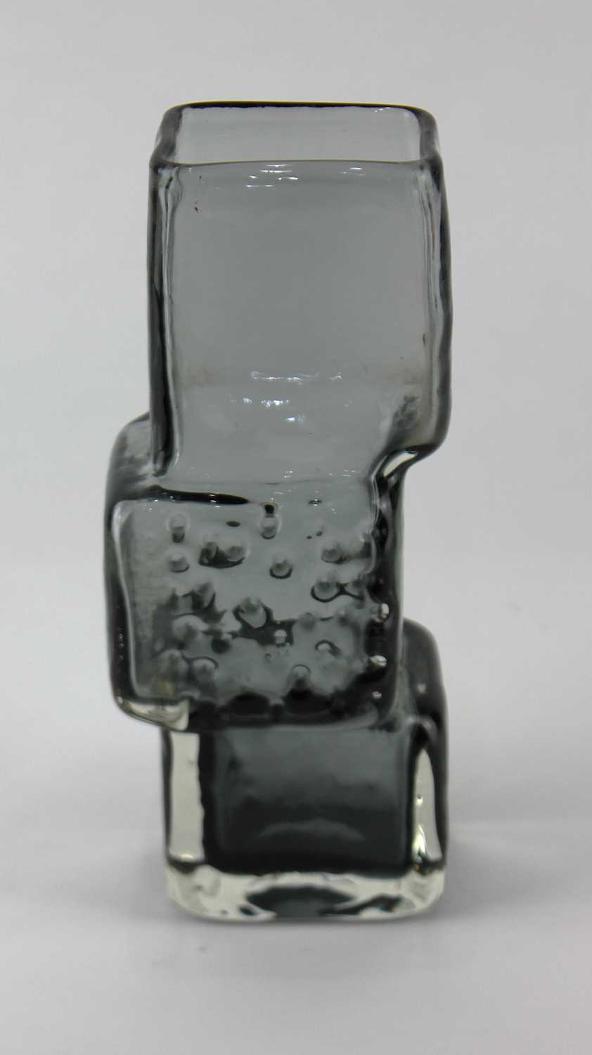 A Whitefriars 'Drunken Bricklayer' glass vase designed by Geoffrey ...