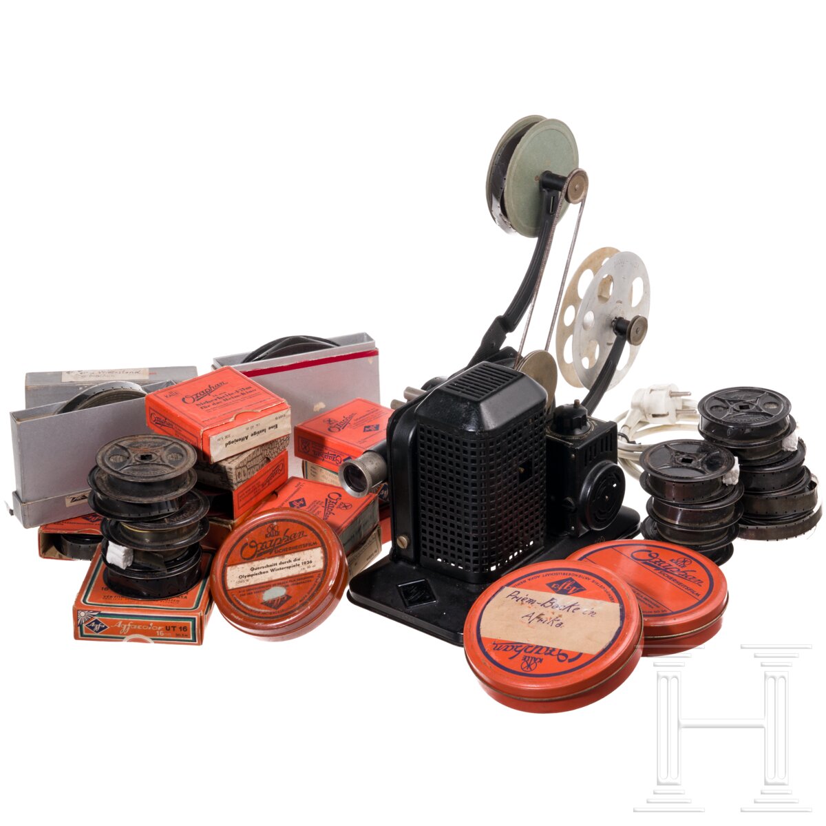 An Agfa Record narrow-gauge film projector with approx. 30 films ...