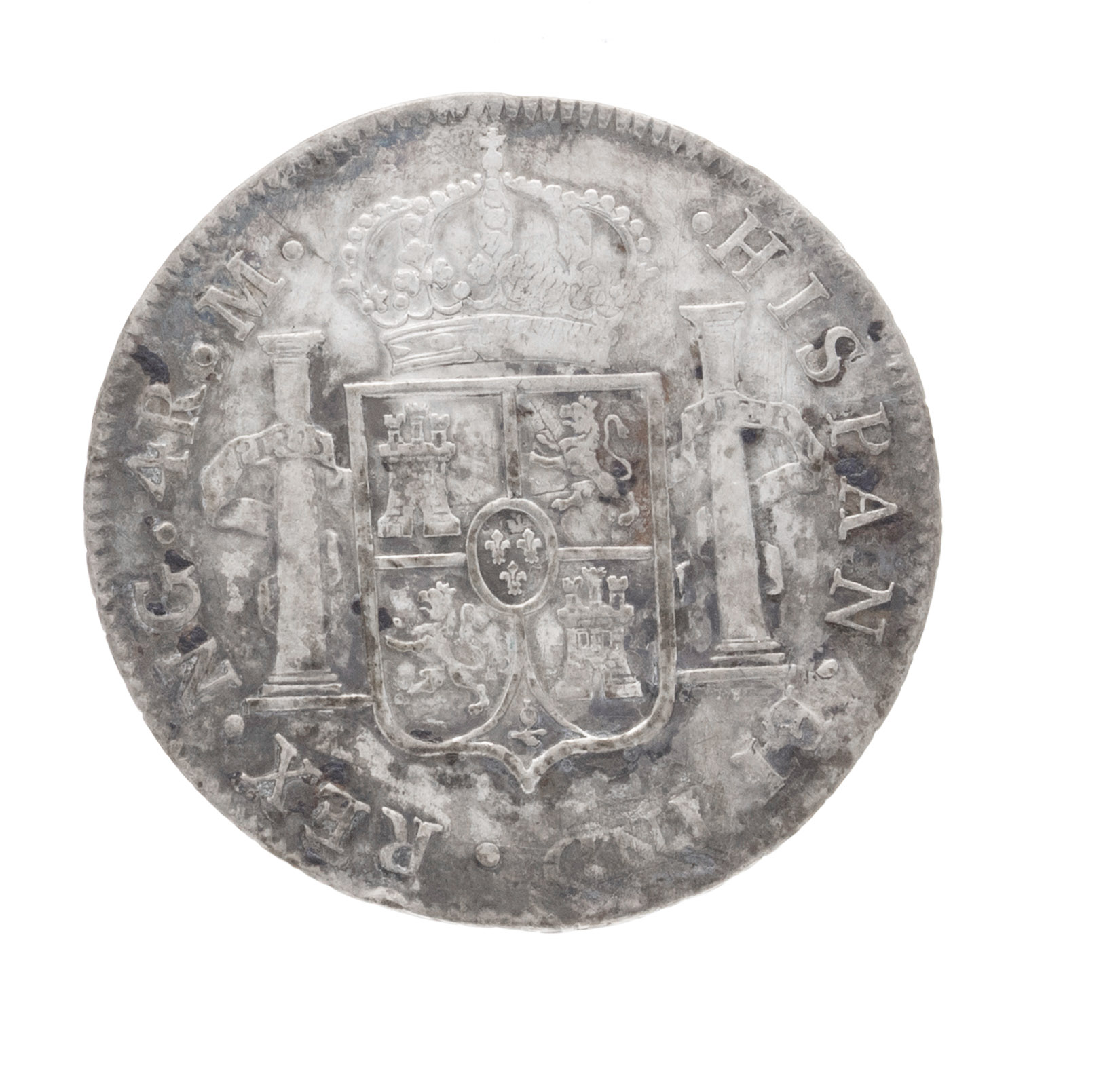 Silver coin 4 Reales, Guatemala 1815, Ferdinand VII, diameter approx ...
