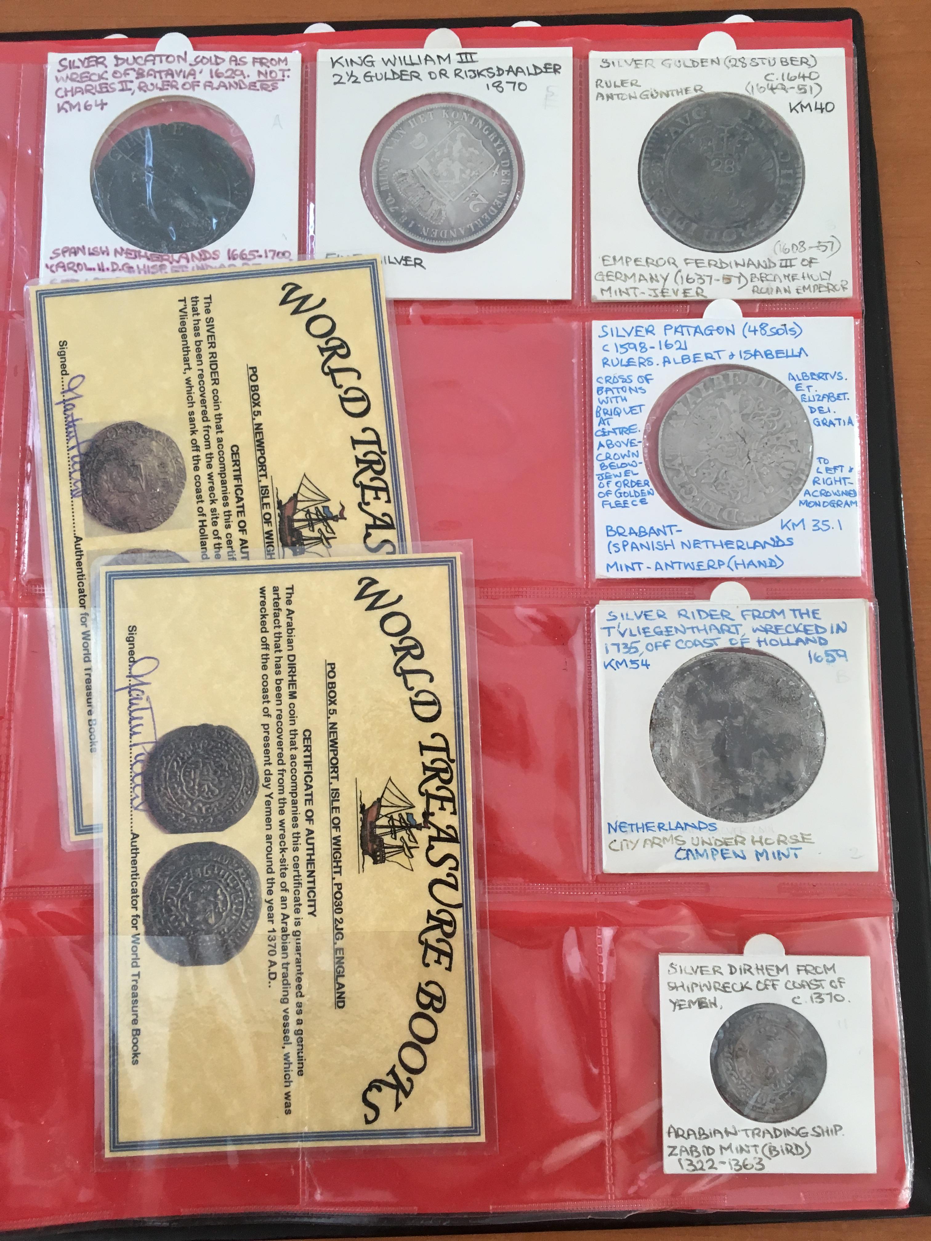 COINS: ALBUM WITH A COLLECTION MAINLY CONTINENTAL SILVER HAMMERED COINS ...