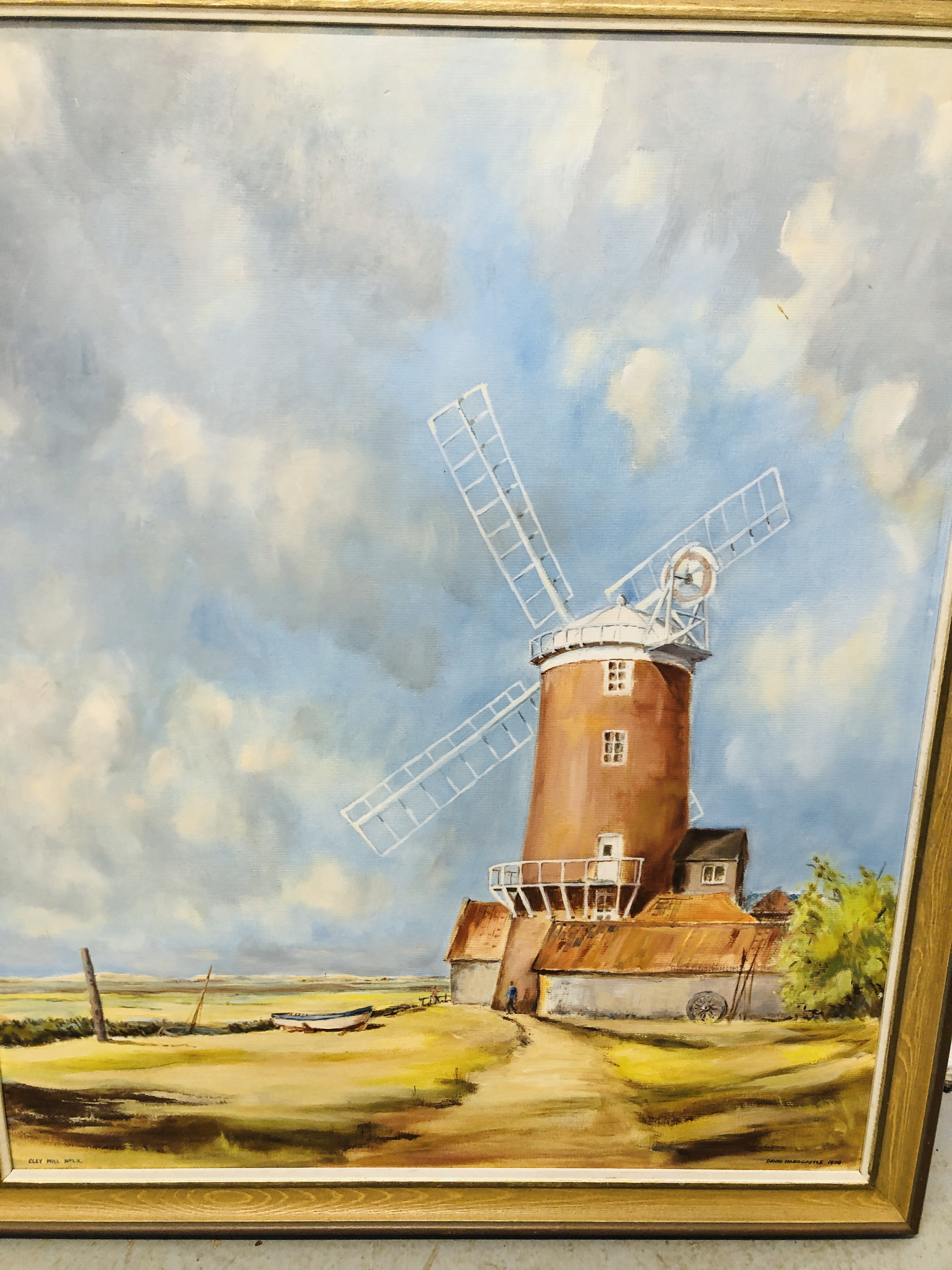 A FRAMED & MOUNTED OIL ON CANVAS "CLEY MILL NORFOLK" BEARING SIGNATURE ...