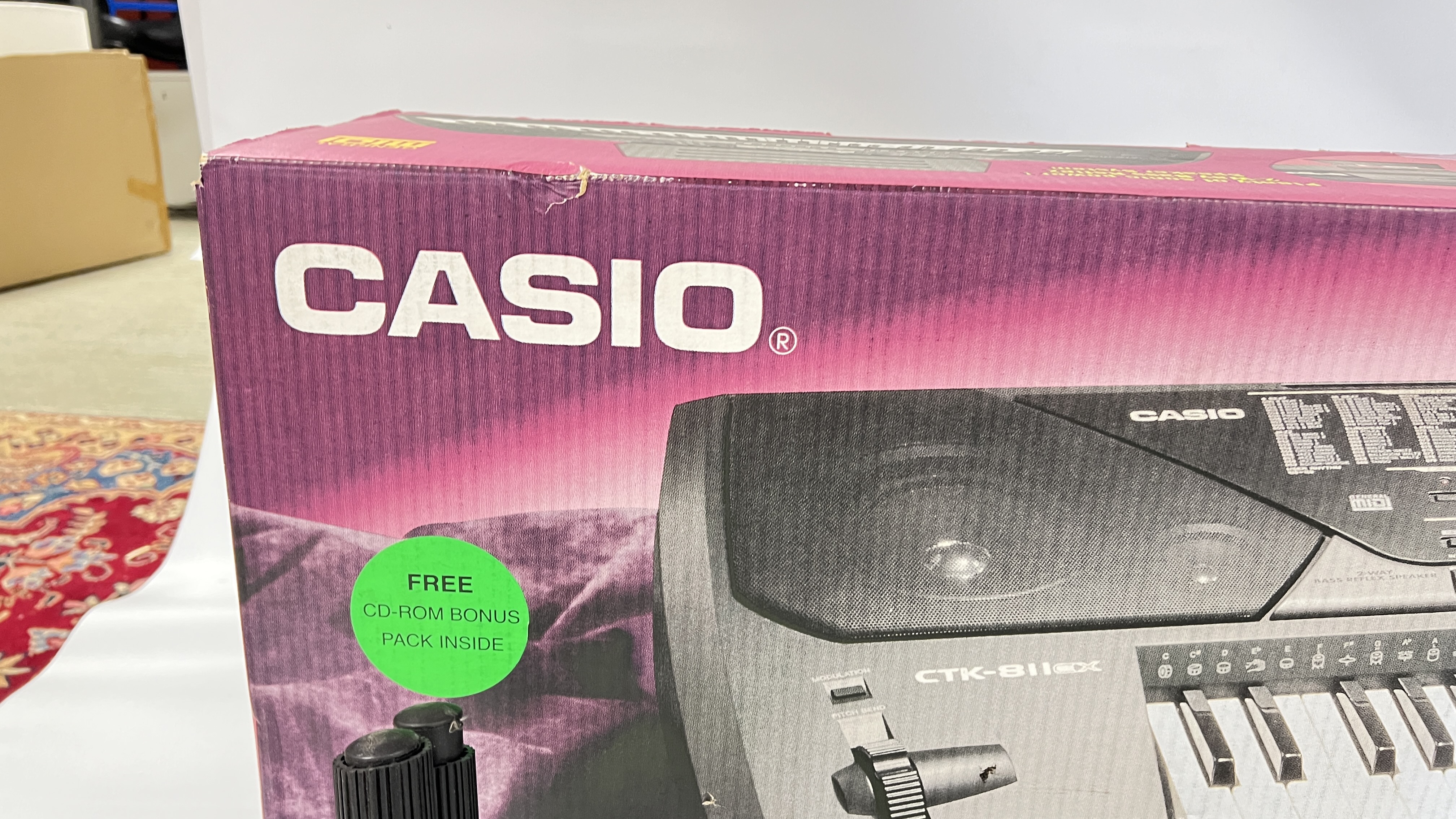 A CASIO ELECTRONIC KEYBOARD CTK-811 EX AND STAND IN ORIGINAL BOX - SOLD ...