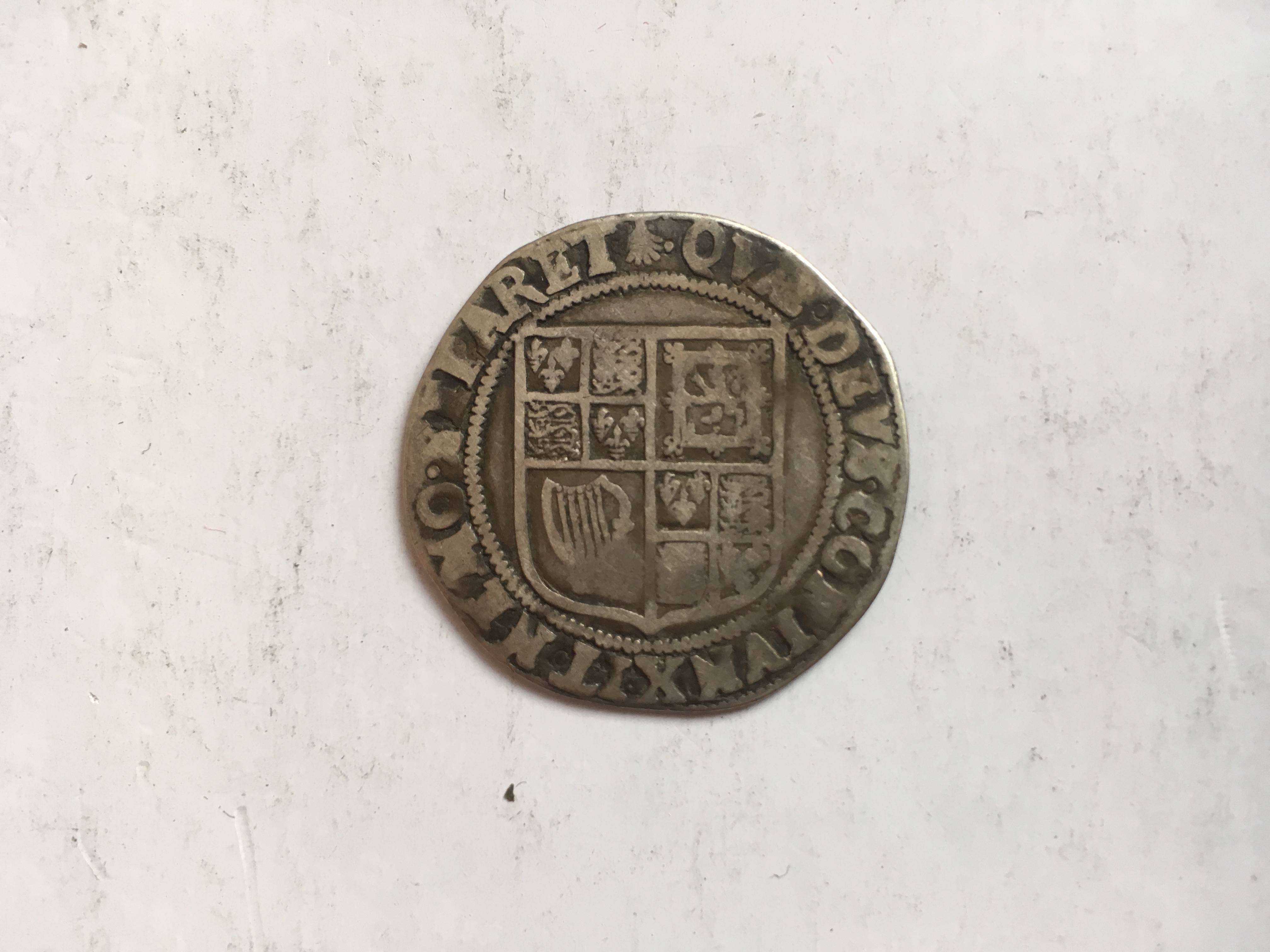 COINS: JAMES 1st HAMMERED SHILLING.