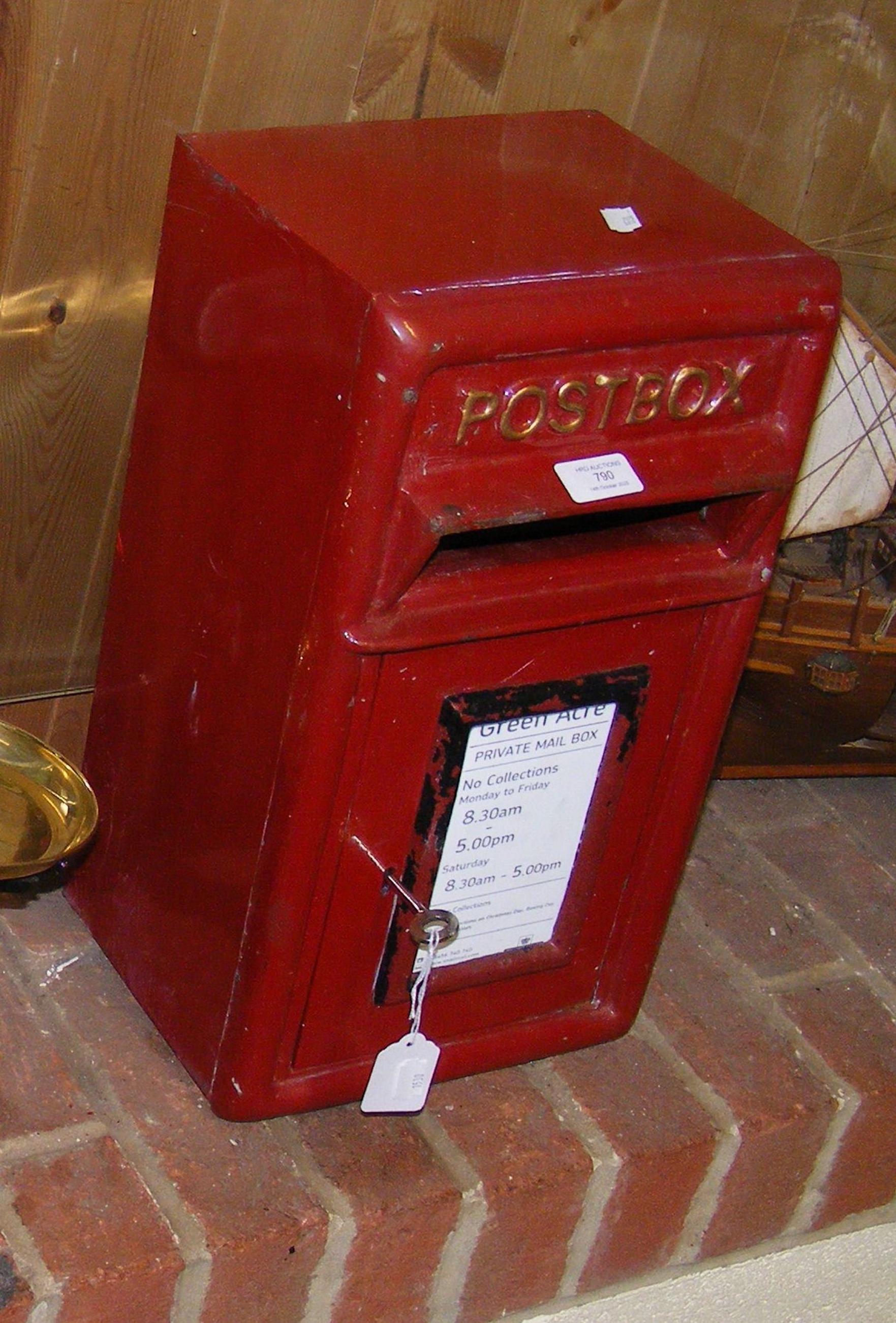 A reproduction Royal Mail post box