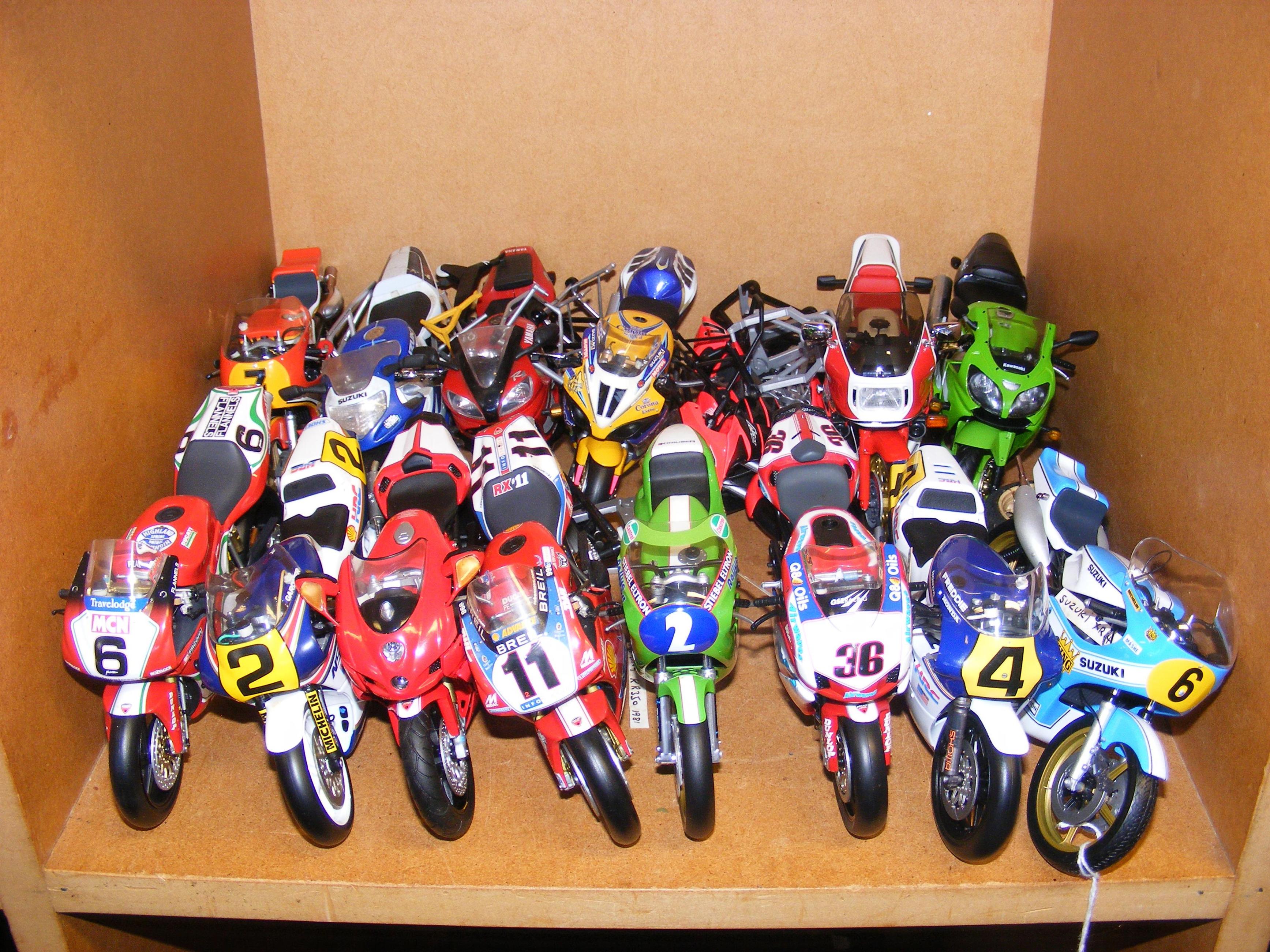 A quantity of model motorbikes