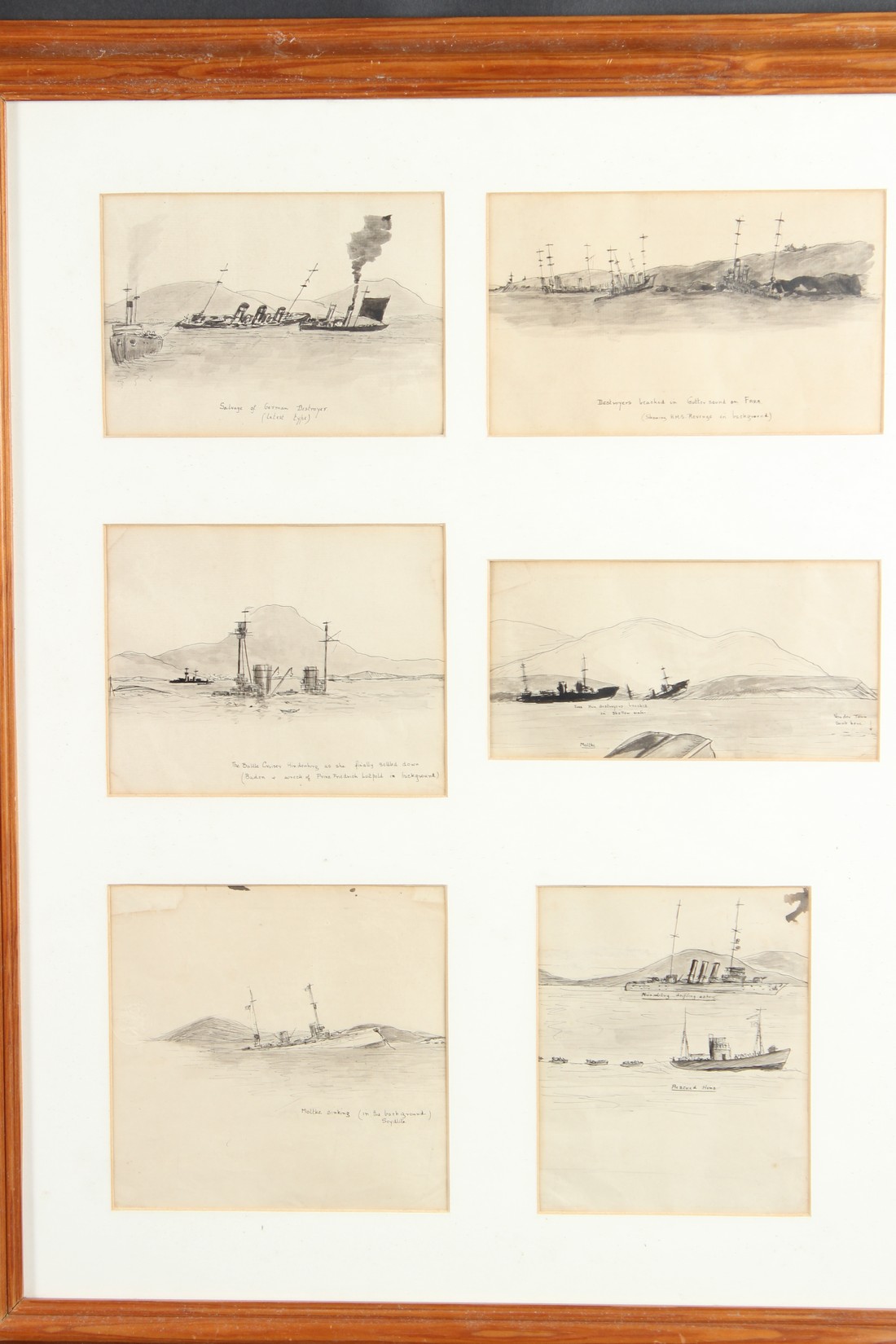 WORLD WAR ONE NAVAL INTEREST German Naval Fleet surrender in 1918. set ...