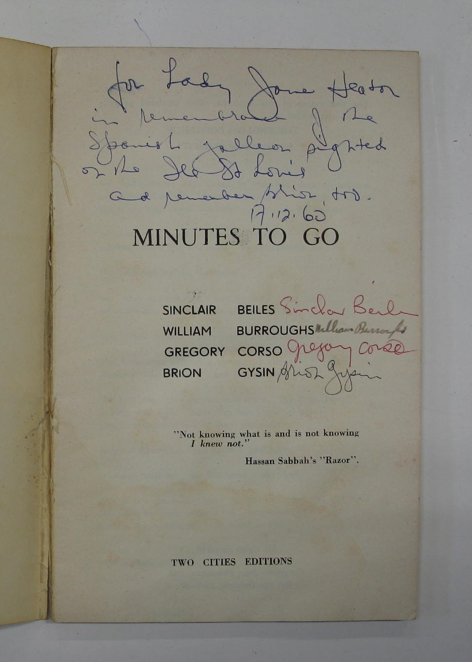 500BURROUGHS (William) & GYSIN (Brion) & BEILES (Sinclair) & CORSO ...