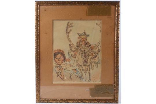 LATE 19TH / EARLY 20TH CENTURY Sami woman and children with reindeer ...