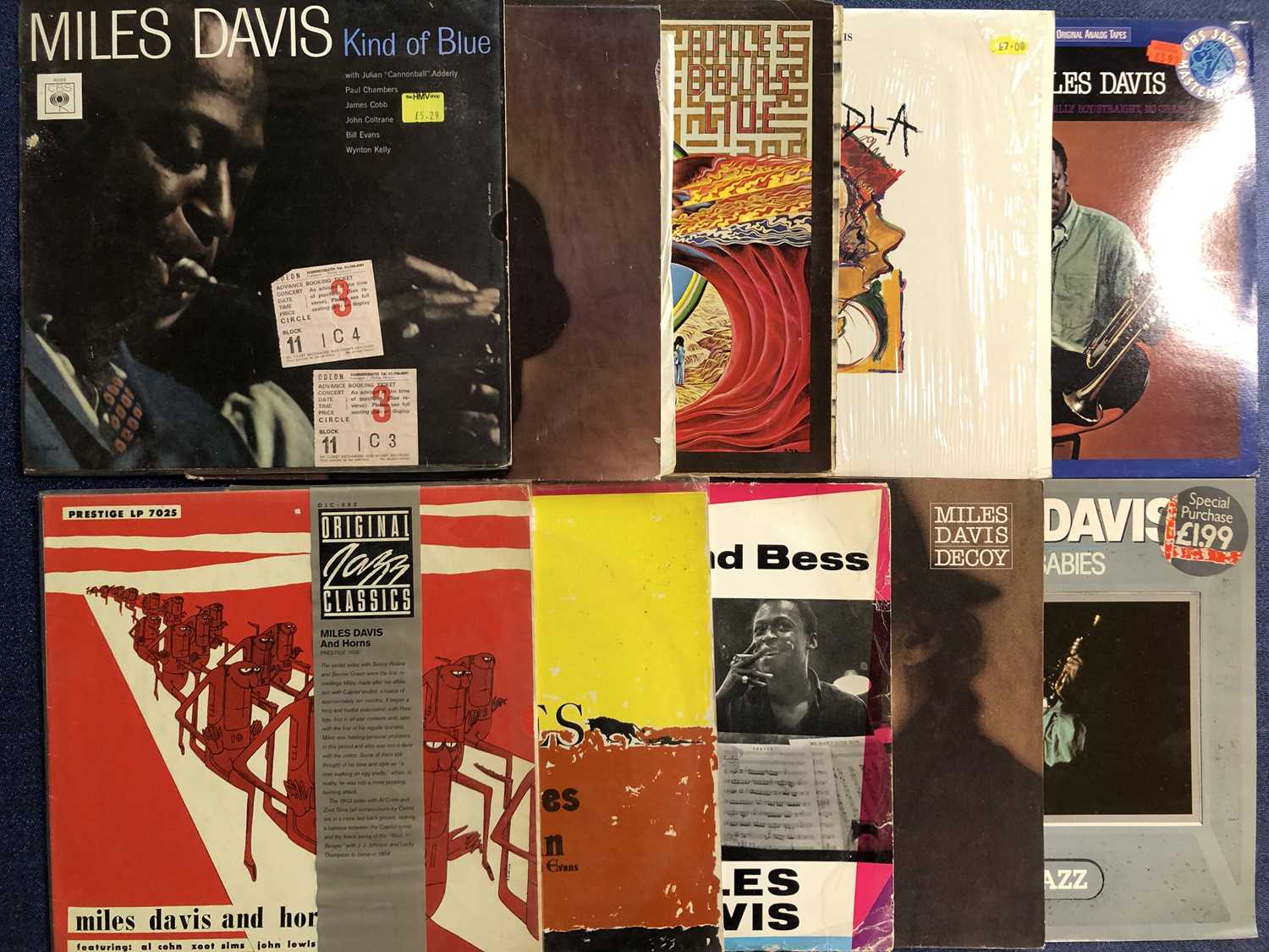 Miles Davis – 10 LP Records + Ticket: Kind Of Blue ’84 Reissue + 2 x ...