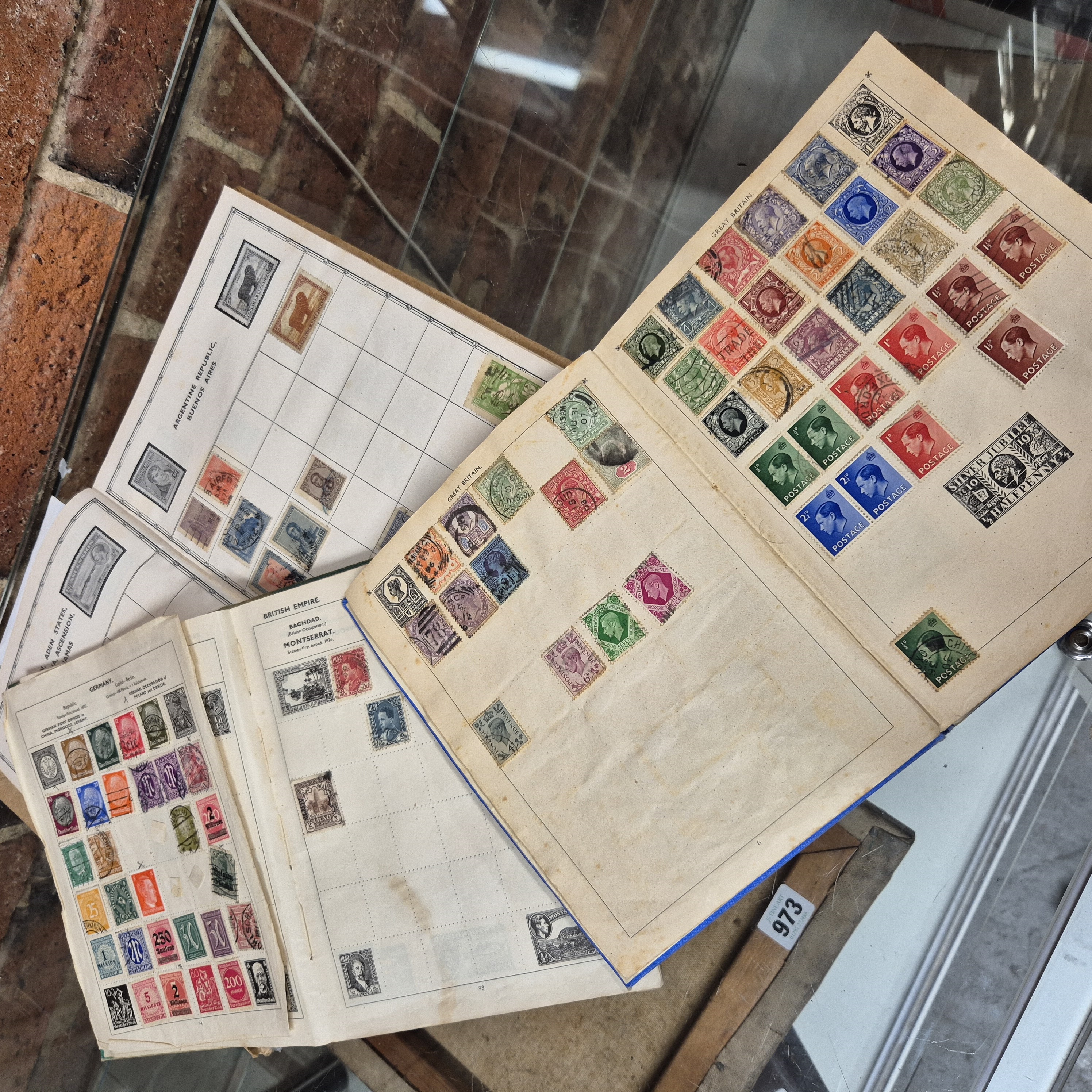 Three vintage stamp albums