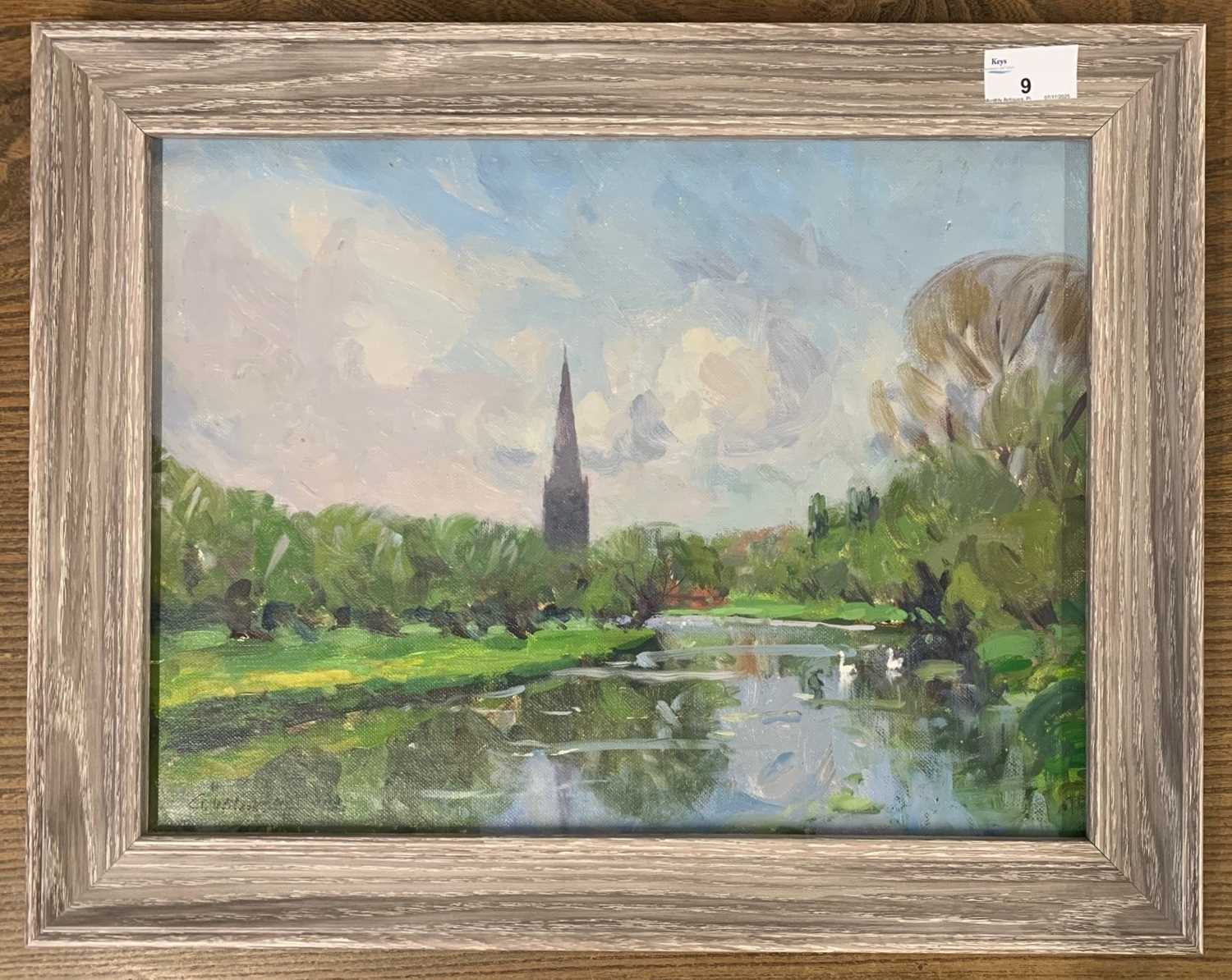 Geoffrey Wilson (1920-2010), 'The Wiltshire Avon, Prospect to Salisbury ...