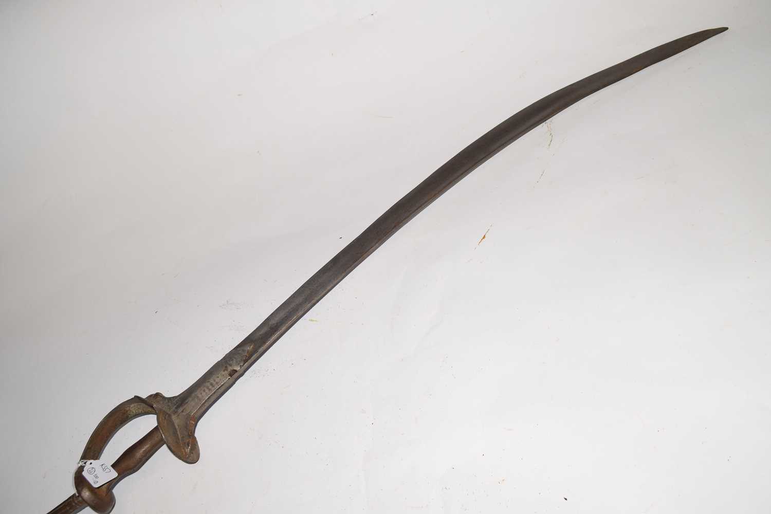 19th century Southern Indian Firangi sword with curved blade decorated ...